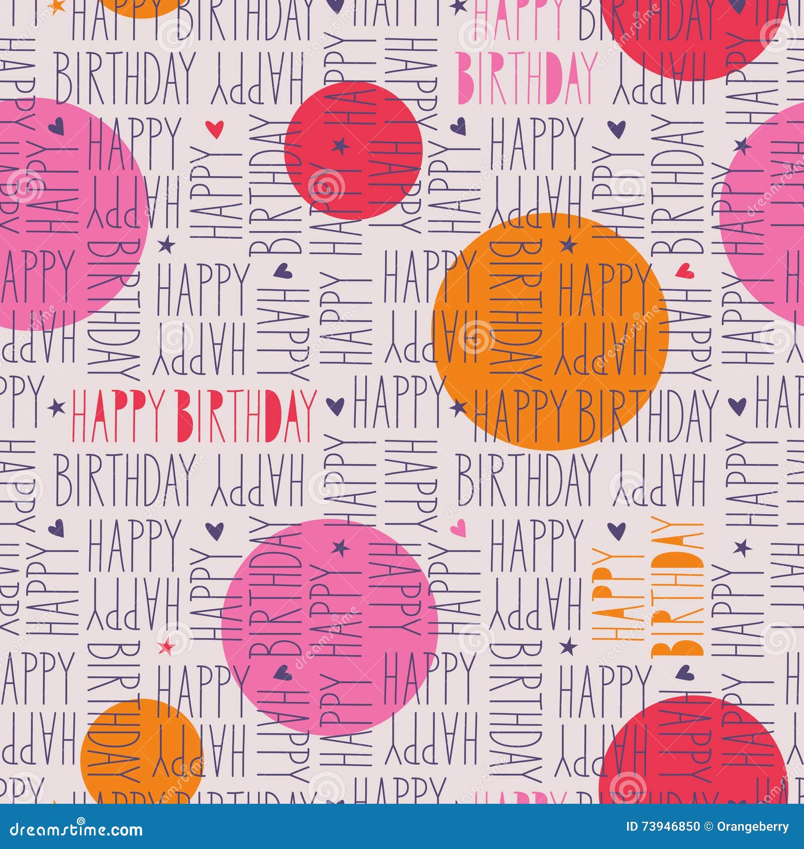 Happy Birthday Seamless Pattern Stock Vector - Illustration of print ...