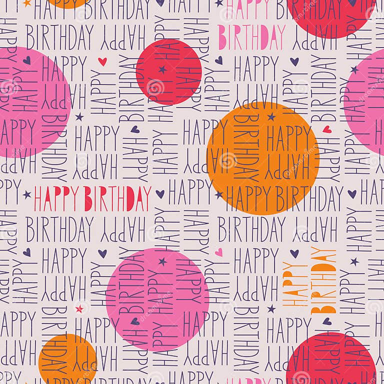 Happy Birthday Seamless Pattern Stock Vector - Illustration of print ...
