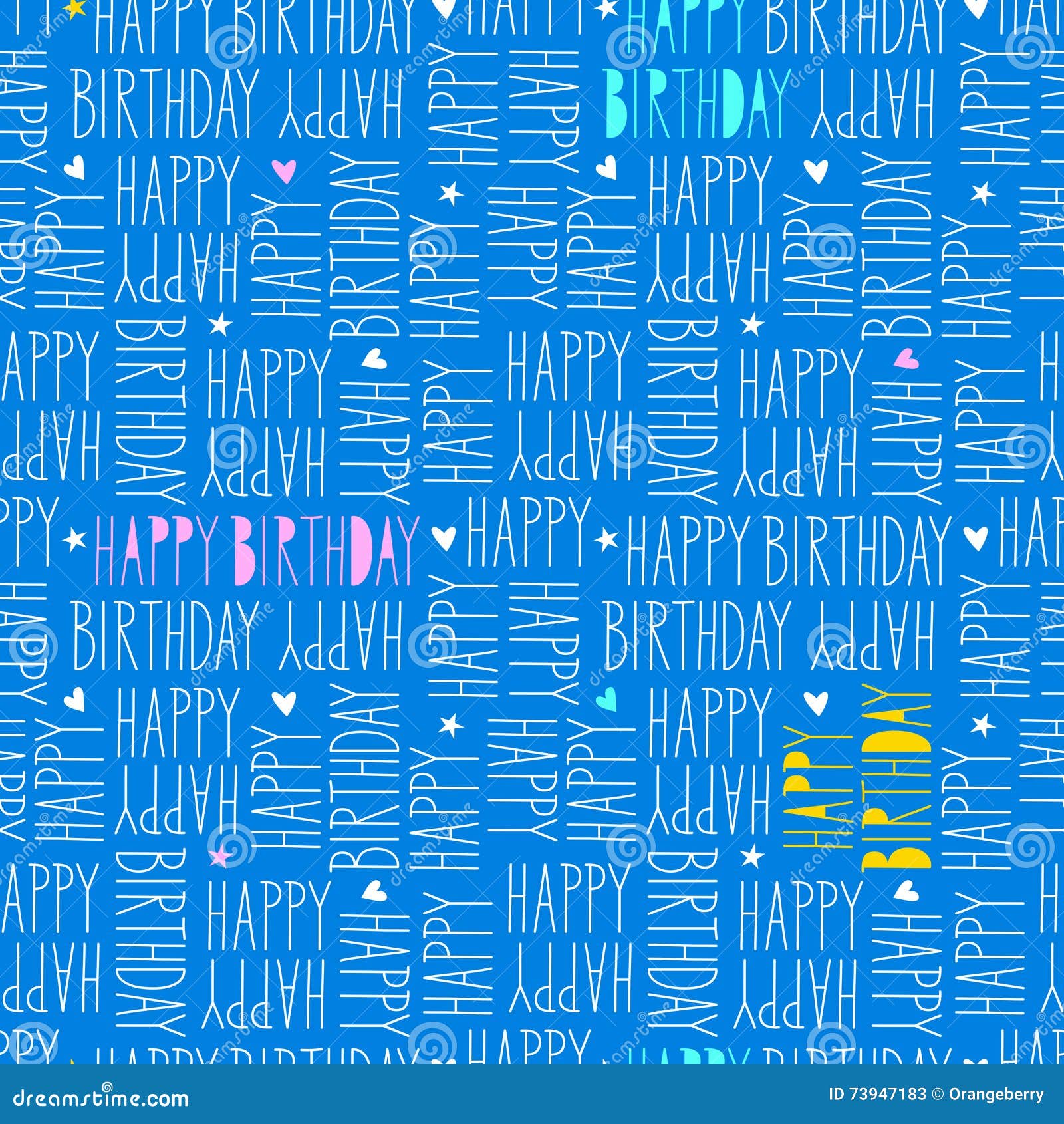 Happy Birthday Seamless Pattern Stock Vector - Illustration of ...