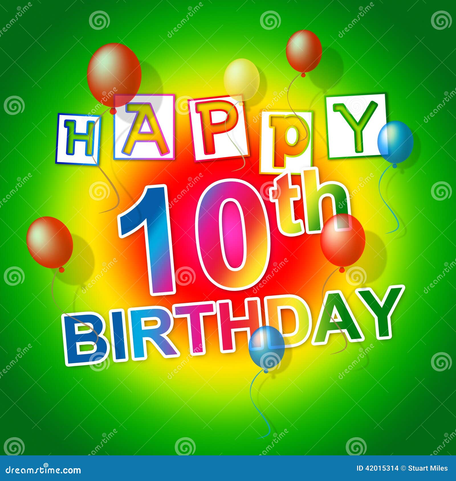 Happy Birthday Shows 10 Celebration and Congratulation Stock ...