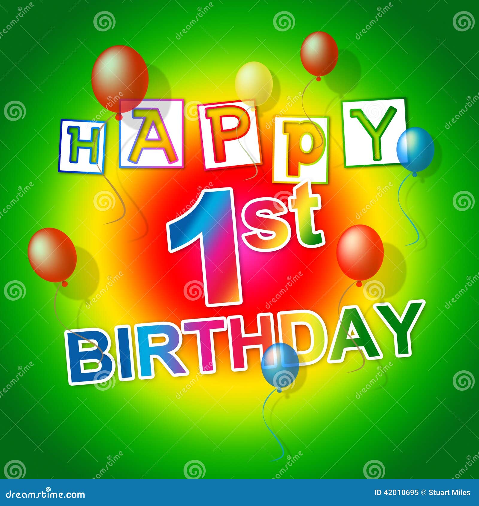 Happy Birthday Shows First Parties and 1 Stock Illustration ...