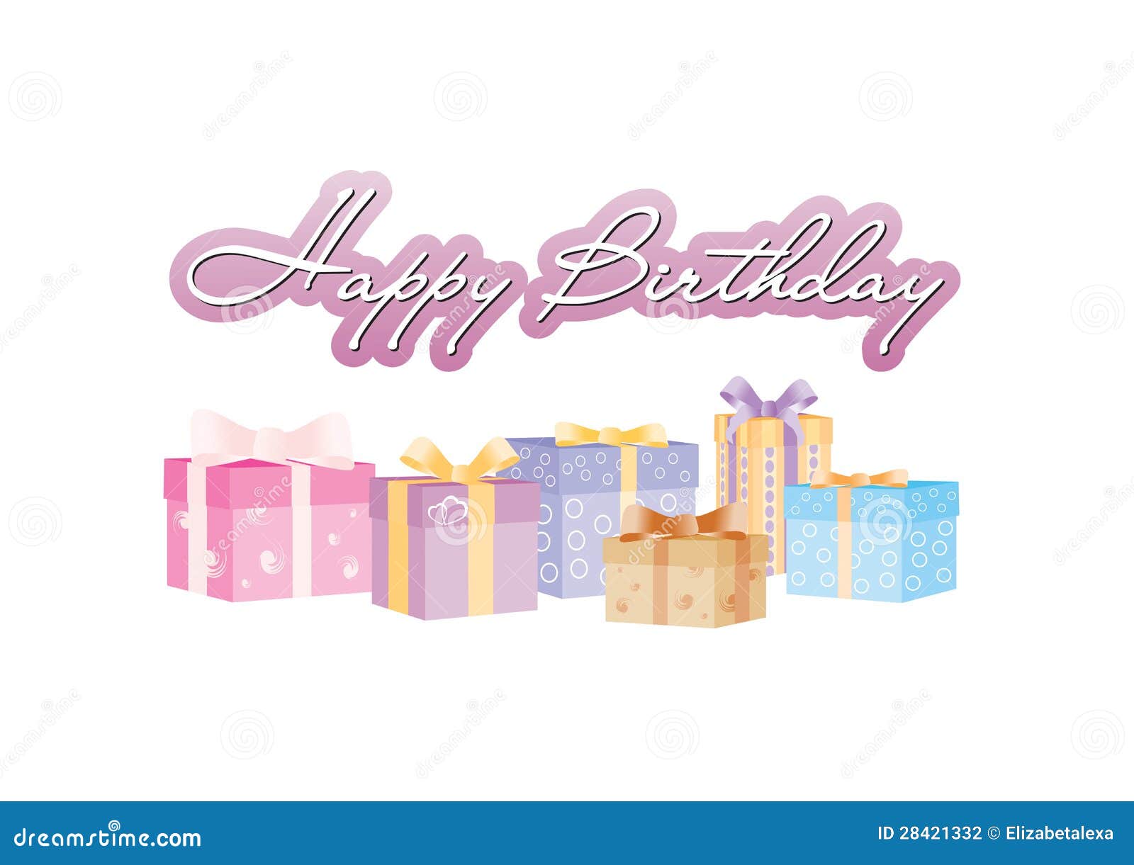 Happy Birthday Sign with Giftboxes Stock Vector - Illustration of ...