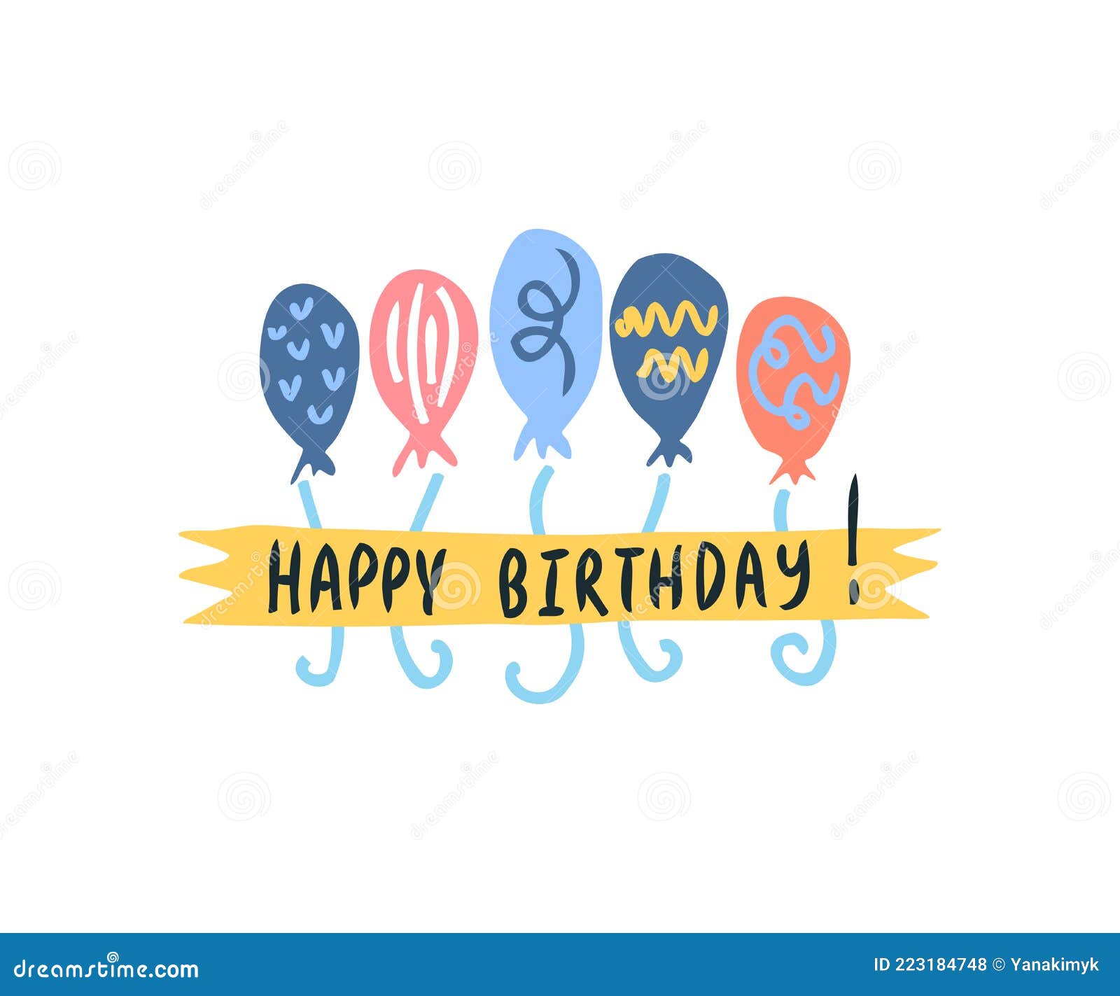 Happy Birthday. a Simple Decorative Element for a Postcard Stock Vector ...