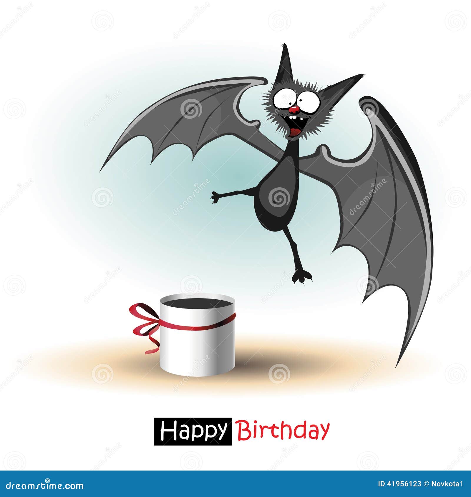 Happy Birthday Smile Bat Card Stock Illustration - Image: 41956123