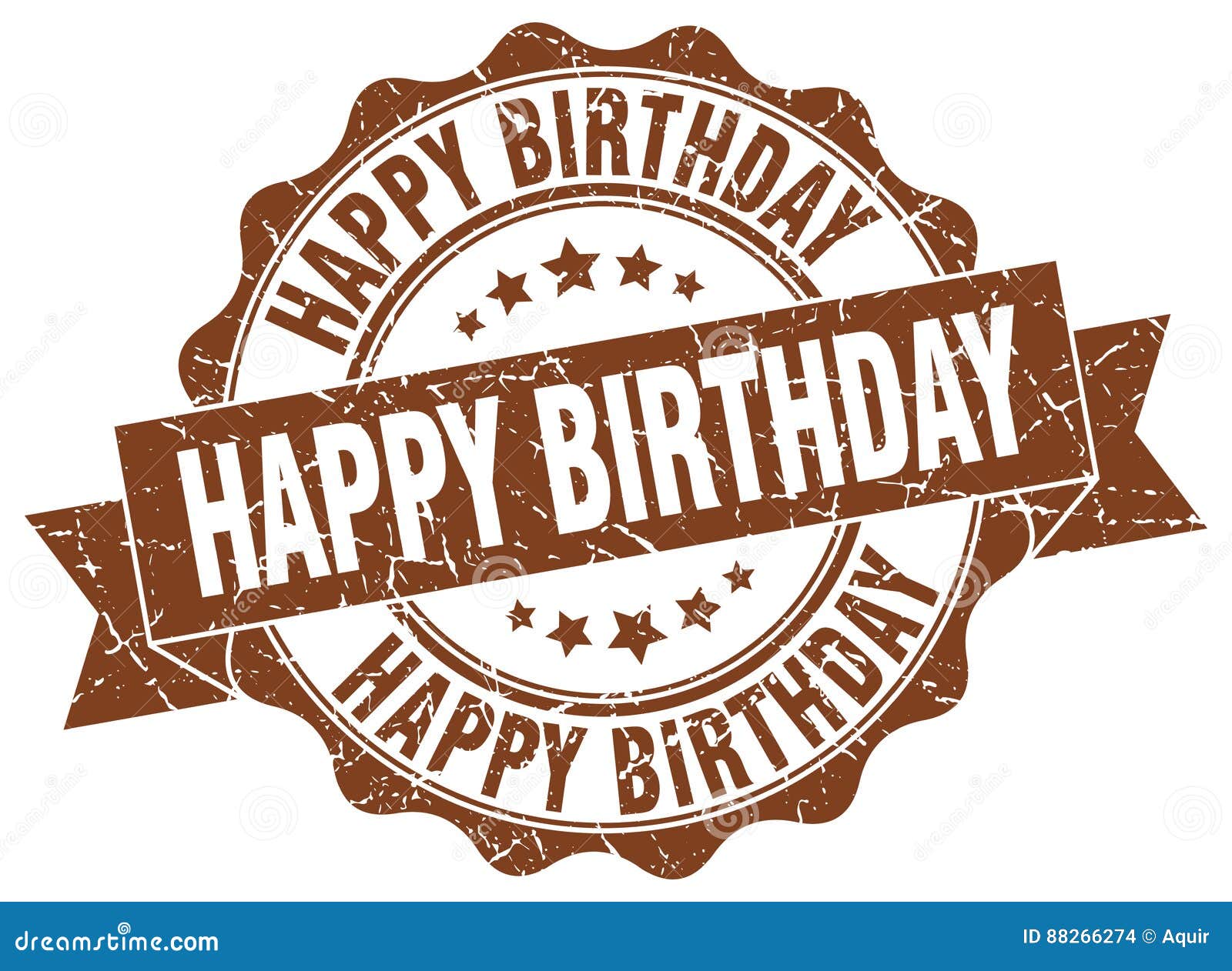 Happy birthday stamp stock vector. Illustration of birthday - 88266274