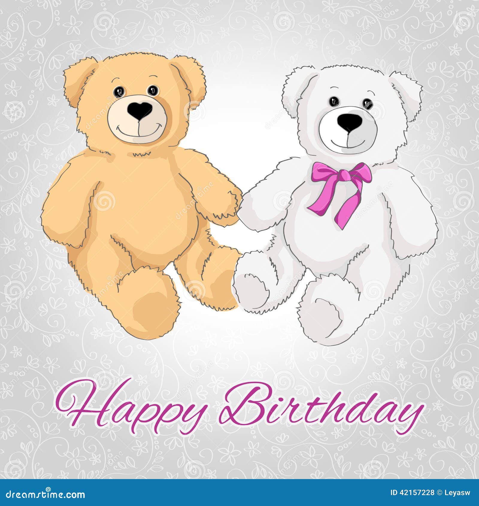 Birthday Teddy Bears With Signboard Vector Illustration | CartoonDealer ...