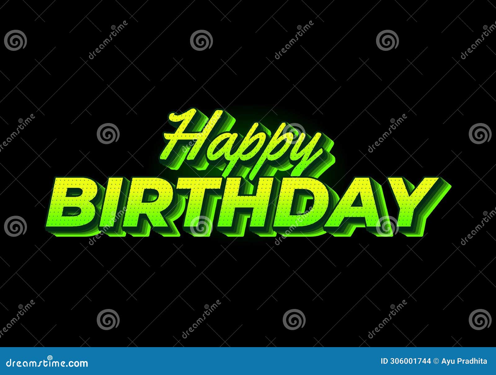 Happy Birthday. Text Effect in 3D Look with Eye Catching Color Stock ...