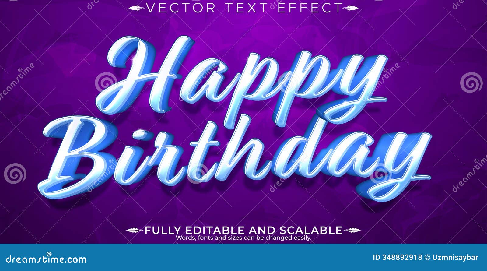 Happy Birthday Text Effect, Editable Gift and Party Text Style Stock ...