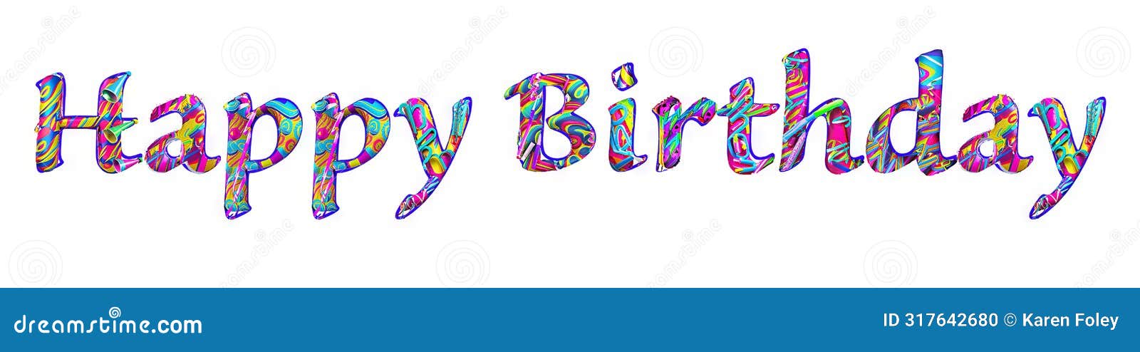 Happy Birthday Text Graphics Stock Illustration - Illustration of happy ...
