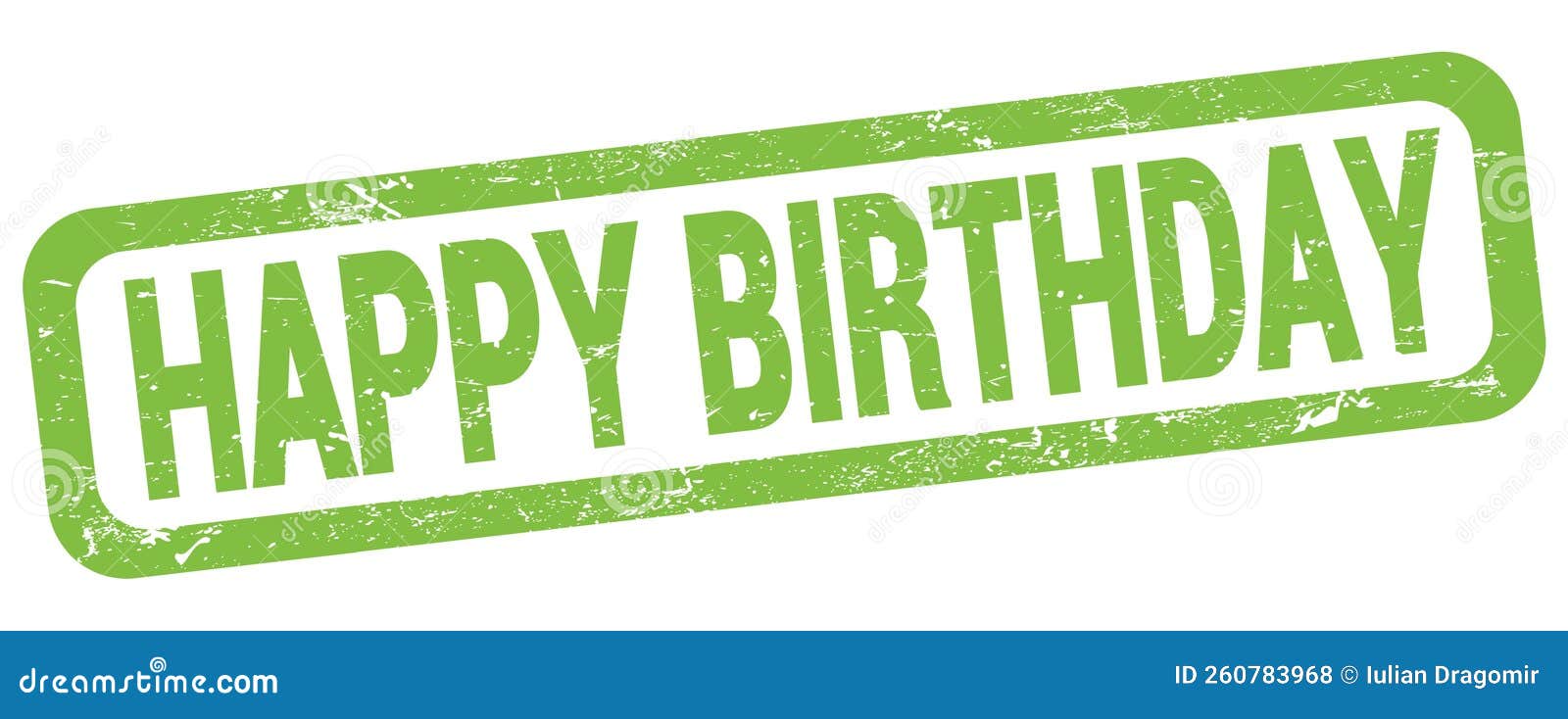 HAPPY BIRTHDAY Text Written on Green Rectangle Stamp Stock Illustration ...