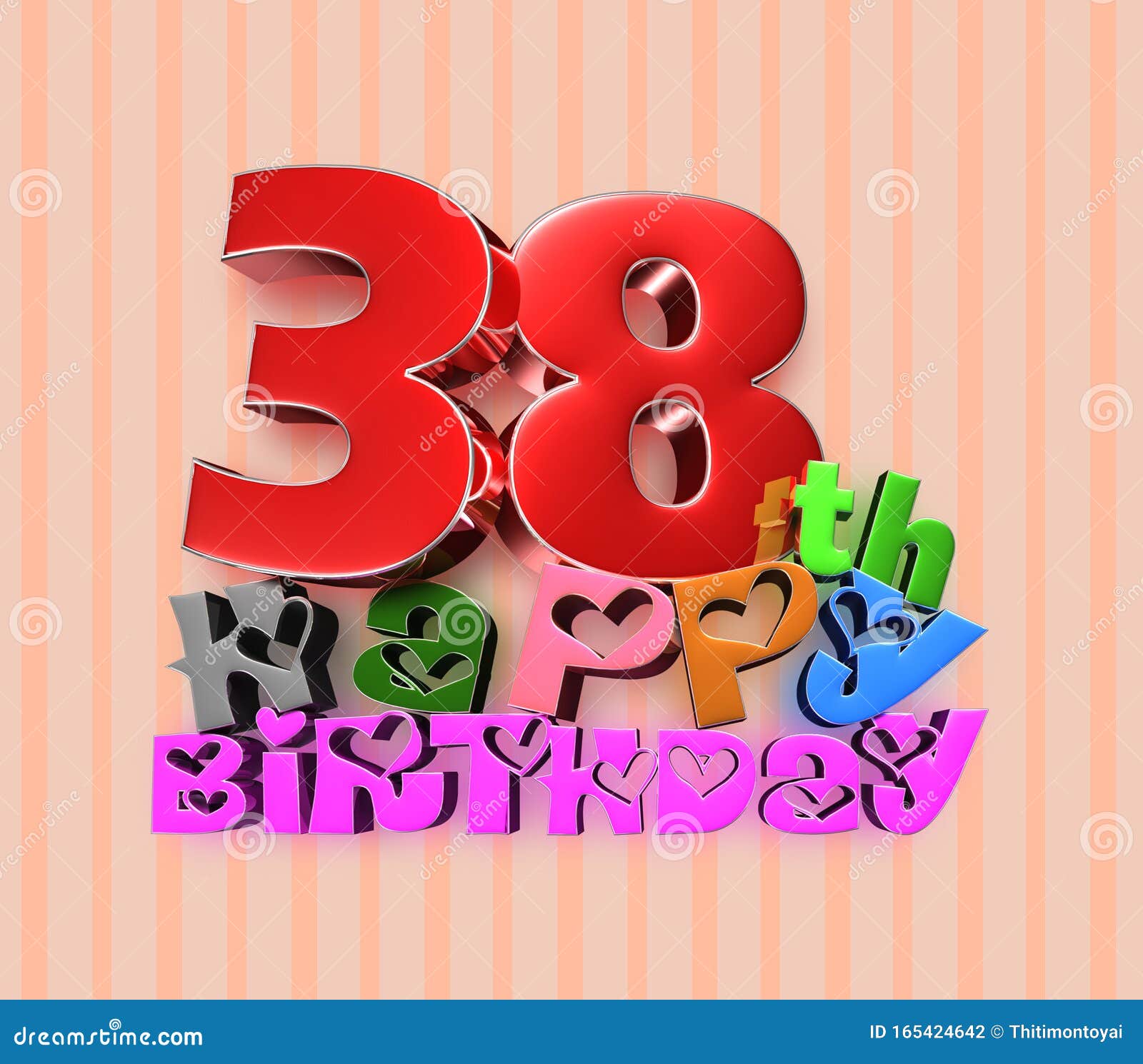 Happy Birthday 38 th 3d. stock illustration. Illustration of ...
