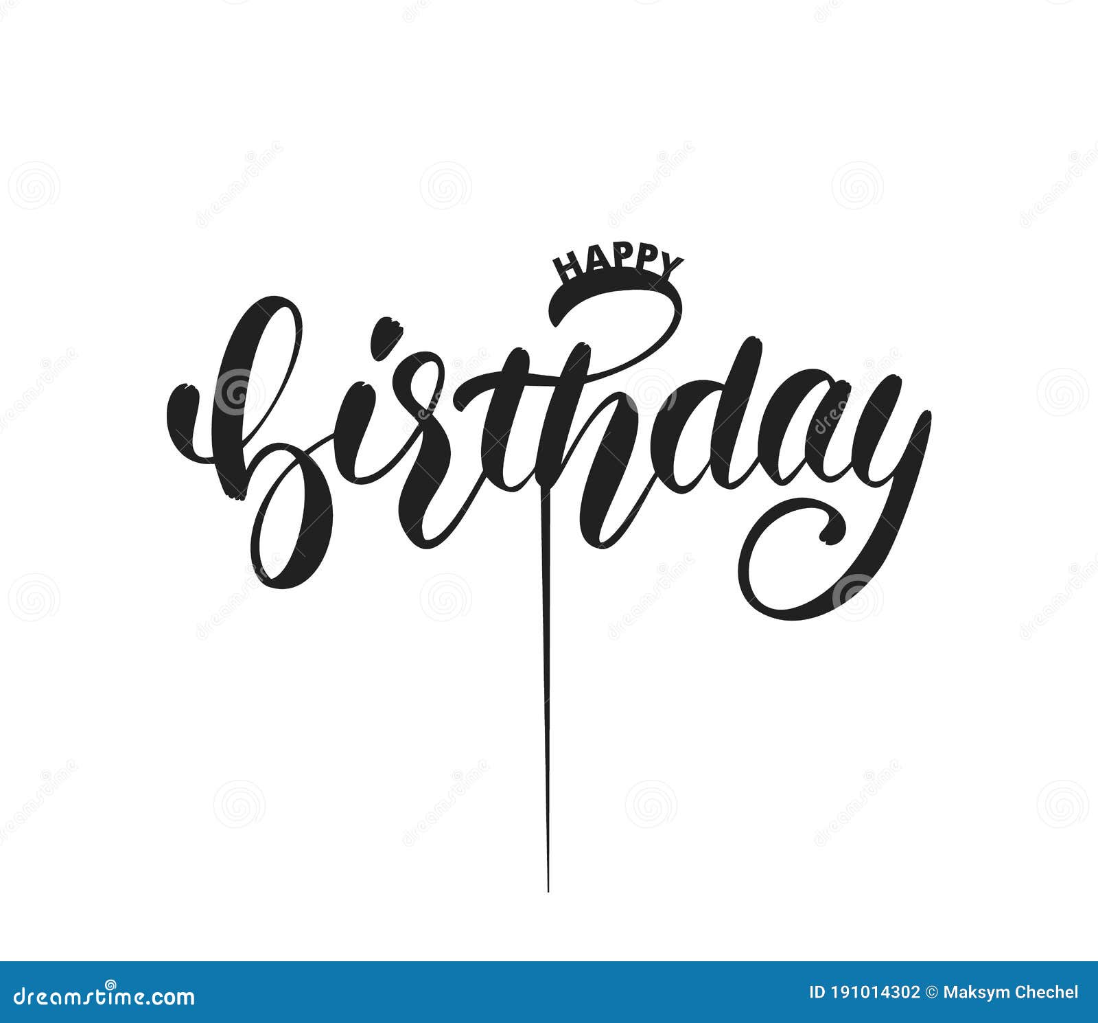Happy Birthday Topper. Birthday Template for Laser Cutting Stock Vector ...