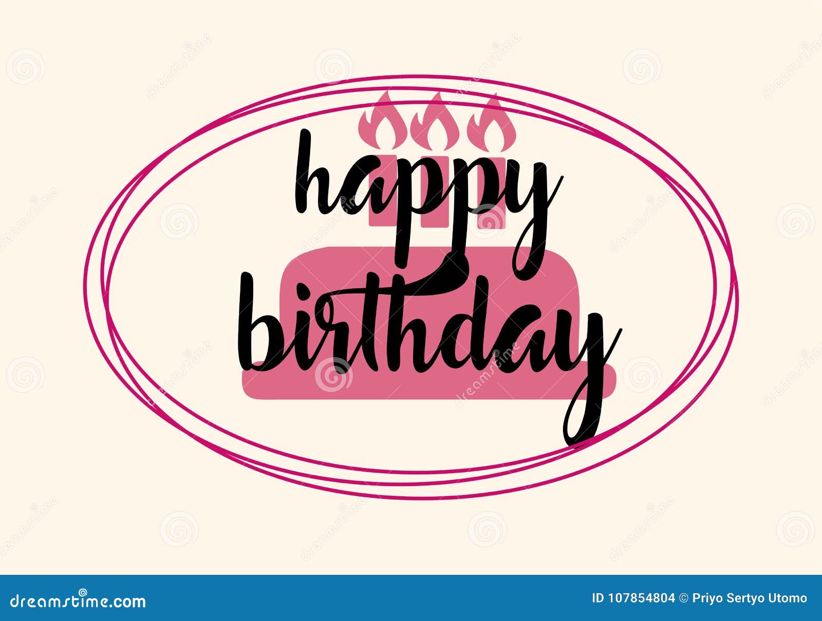 Happy Birthday Typographic Design For Greeting Cards Print And Cloths