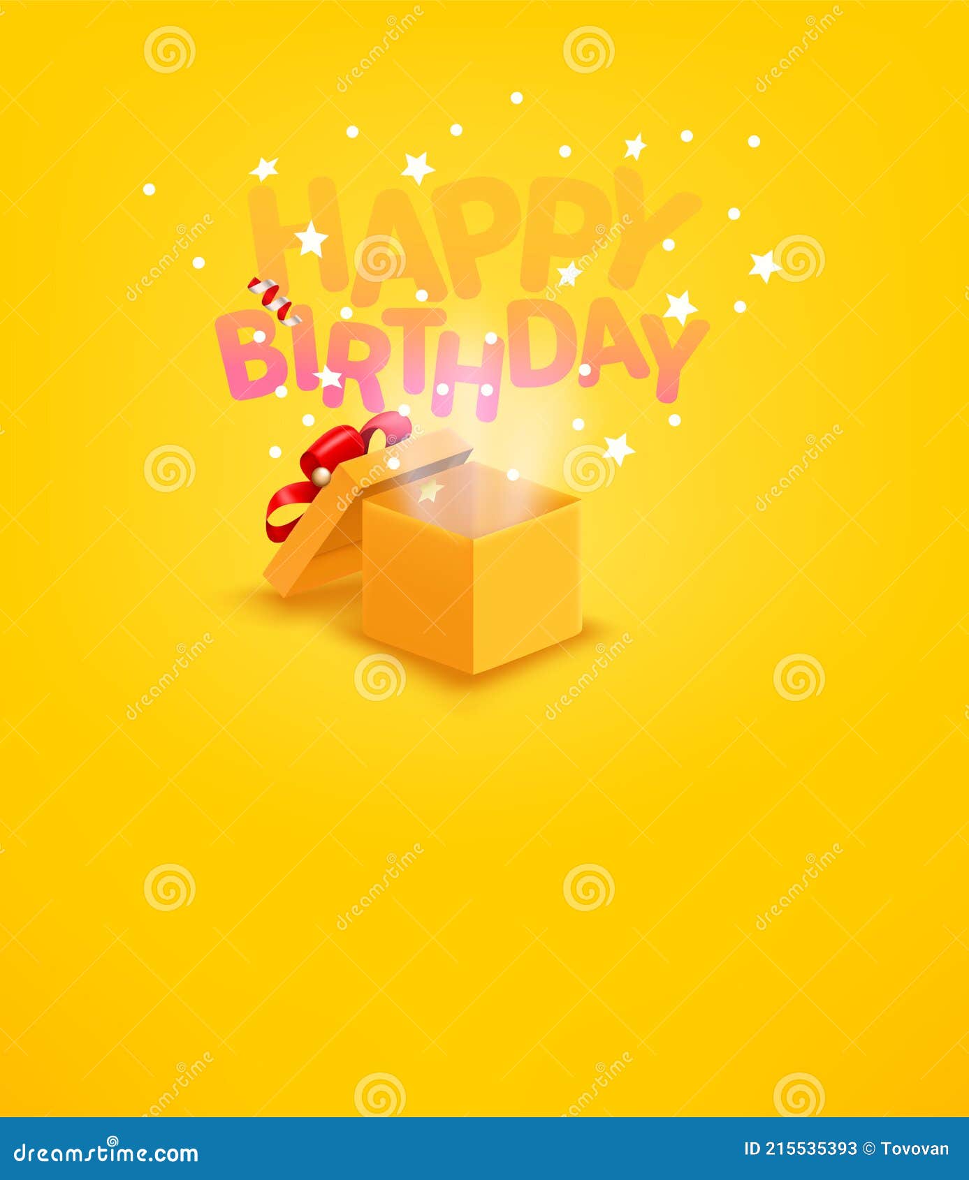 Happy Birthday Vector Banner with Gift Box Stock Vector - Illustration ...