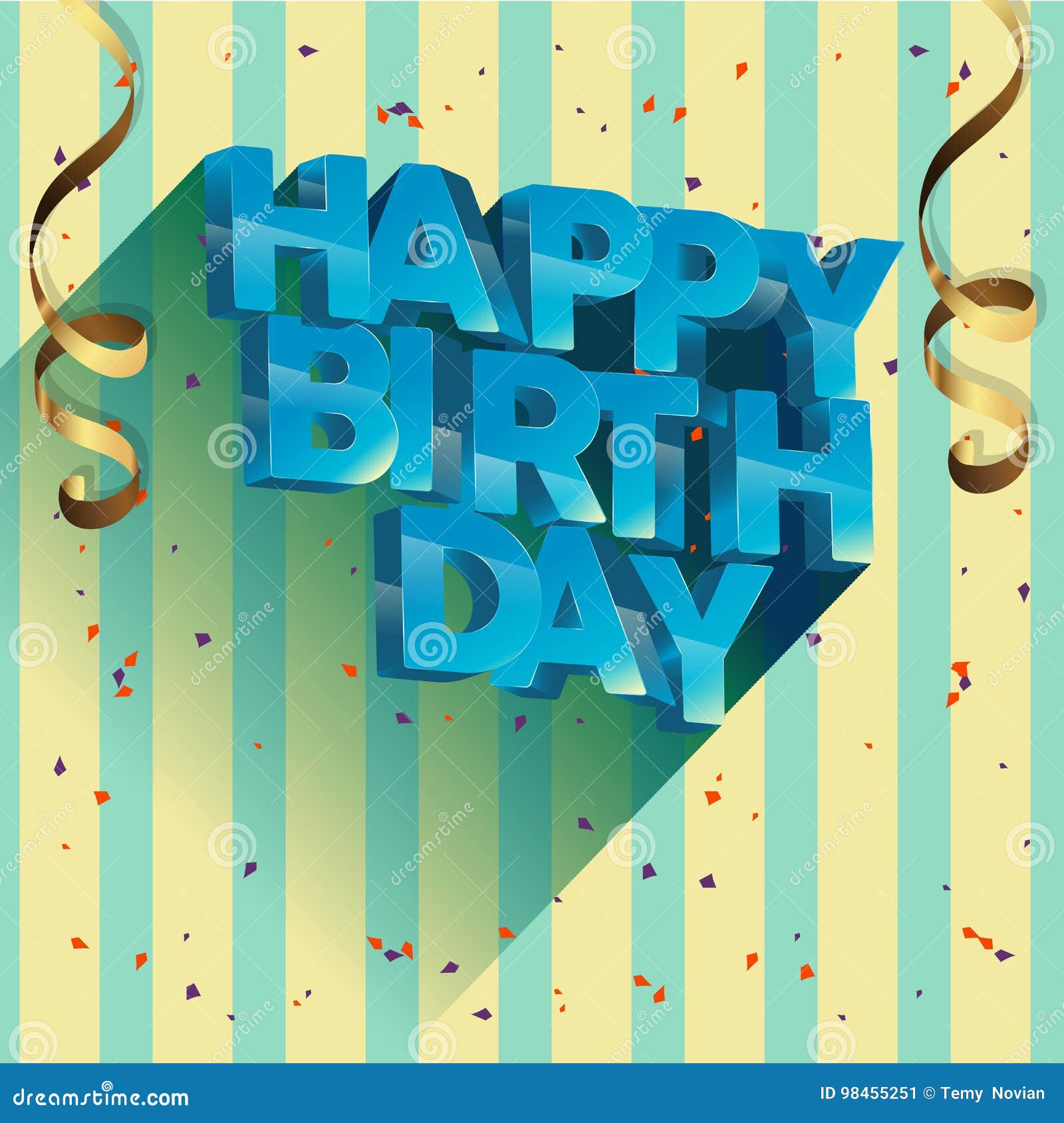 Happy Birthday Vector Greeting Card Design for Invitations and ...