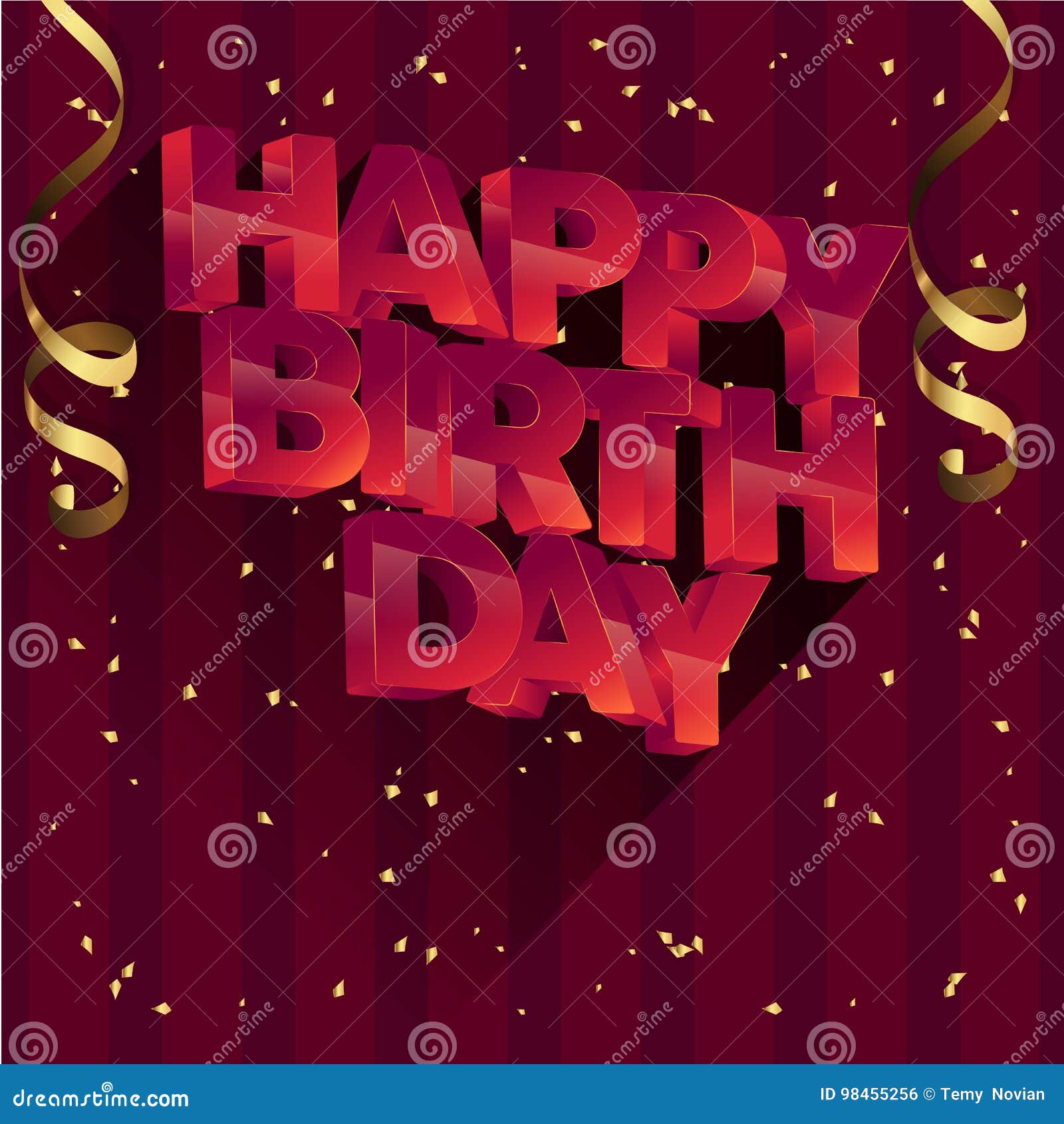 Happy Birthday Vector Greeting Card Design for Invitations and ...
