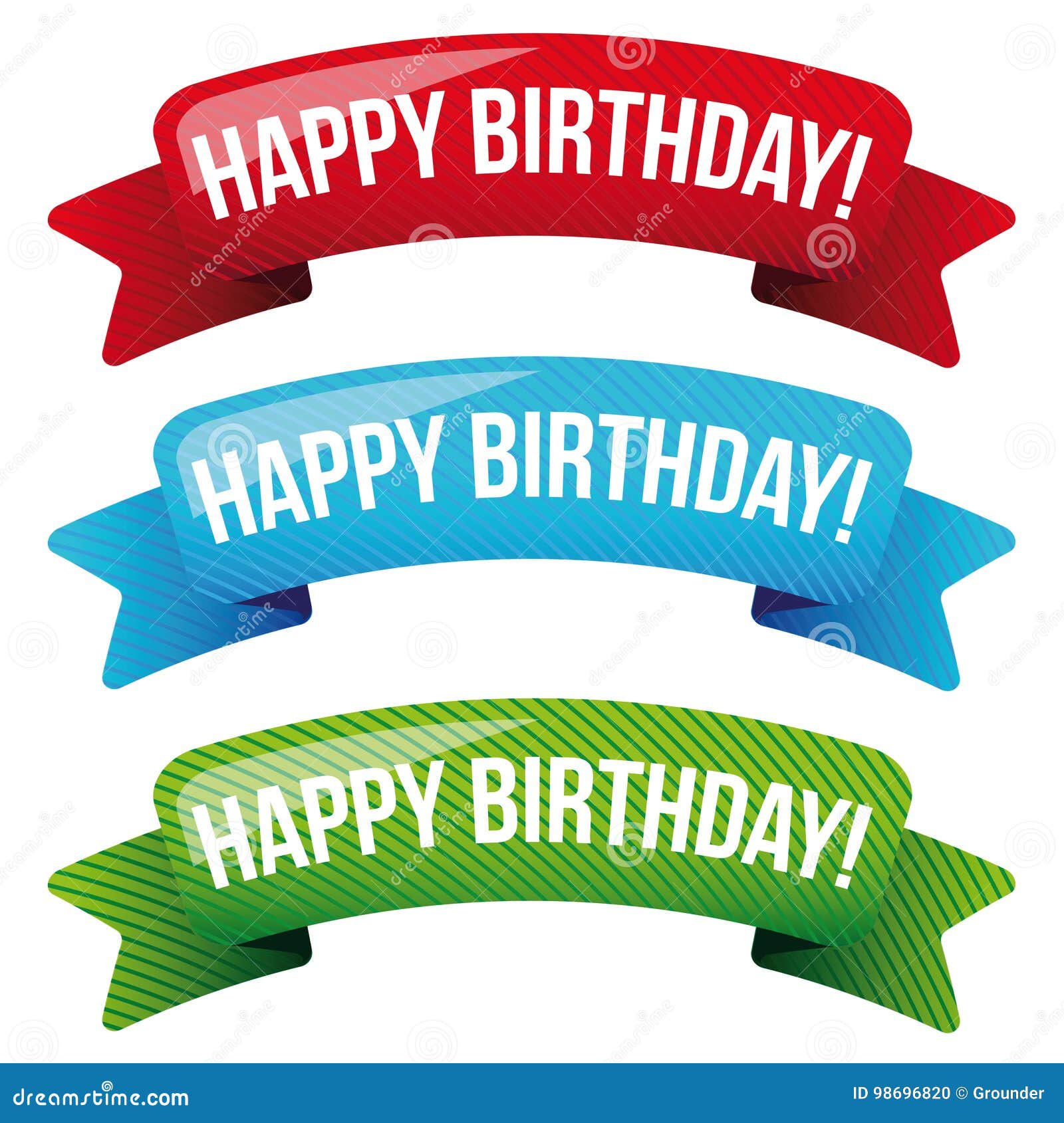 Happy Birthday Vector Ribbon Stock Vector - Illustration of vector ...