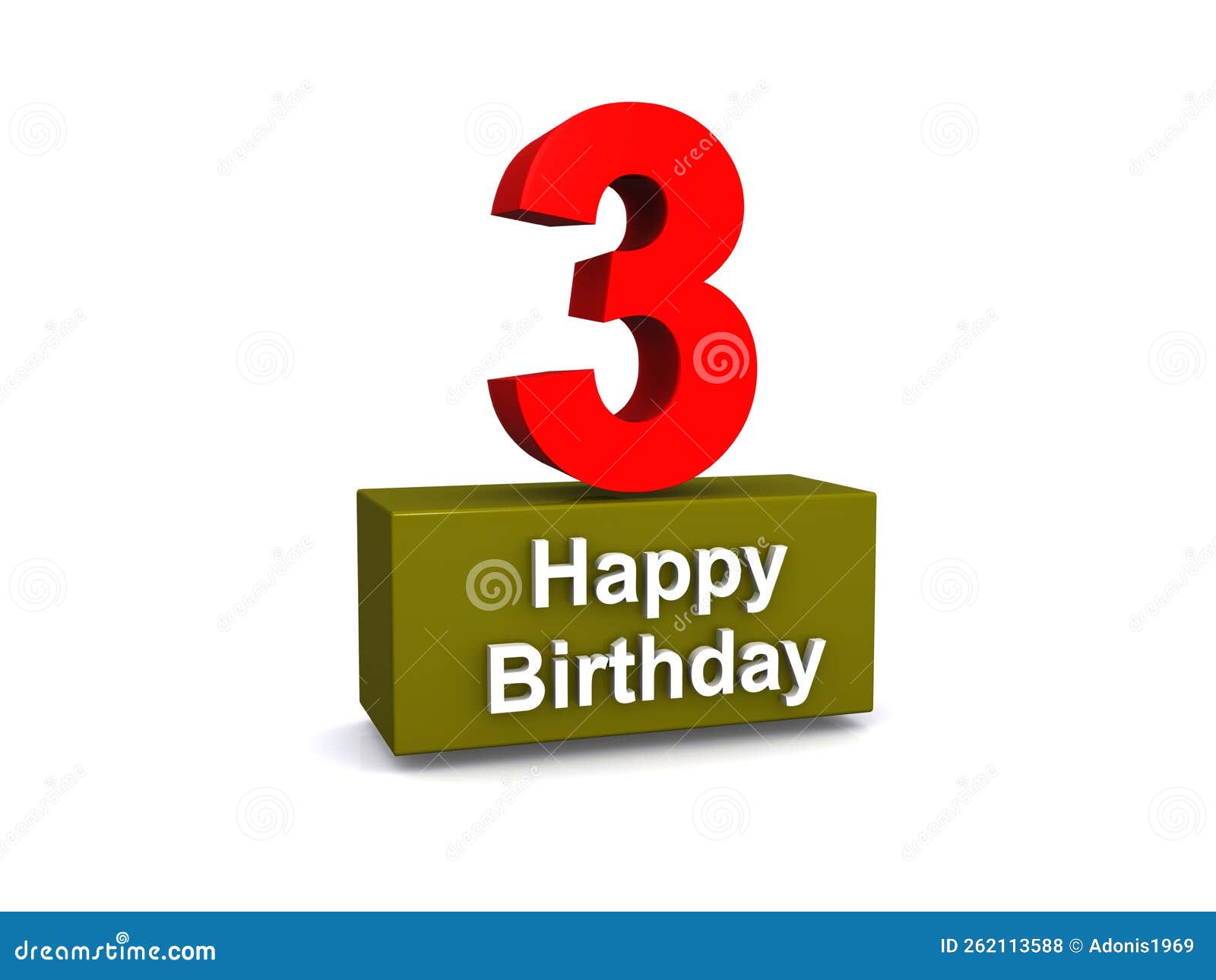 Happy birthday 3 on white stock illustration. Illustration of beige ...