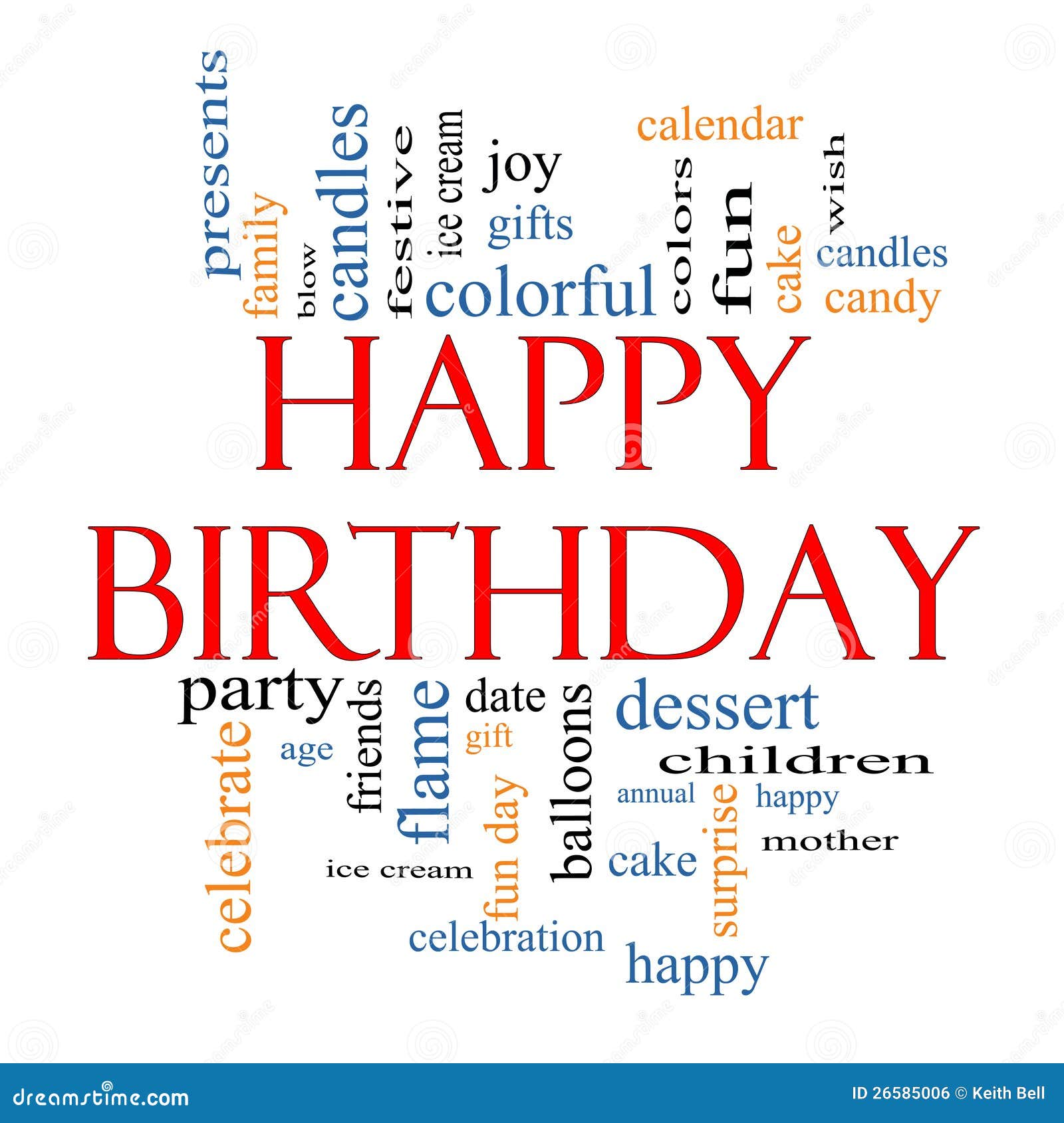 Happy Birthday Word Cloud Concept Stock Illustration - Illustration of ...