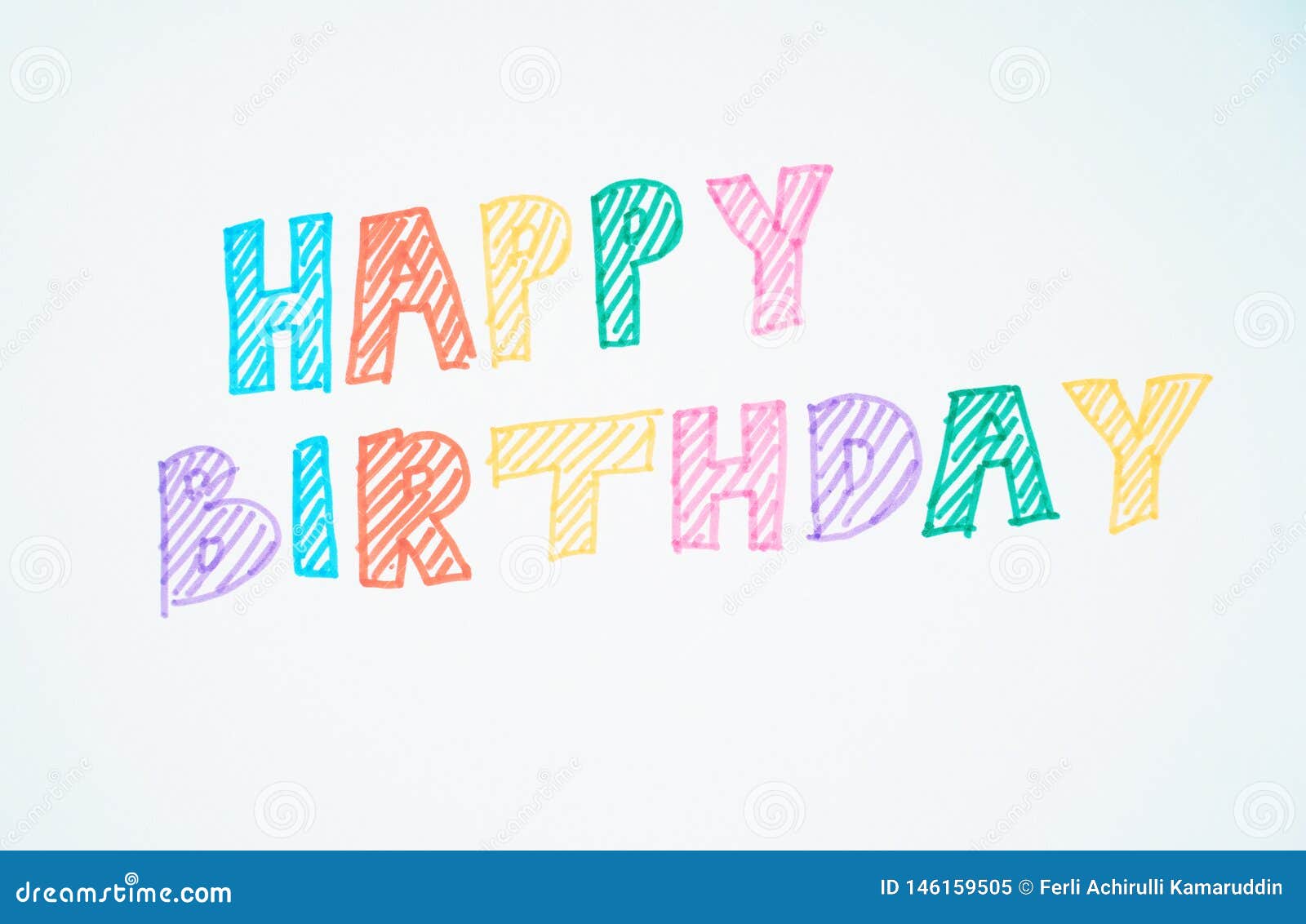 Happy birthday word stock image. Image of multicolored - 146159505