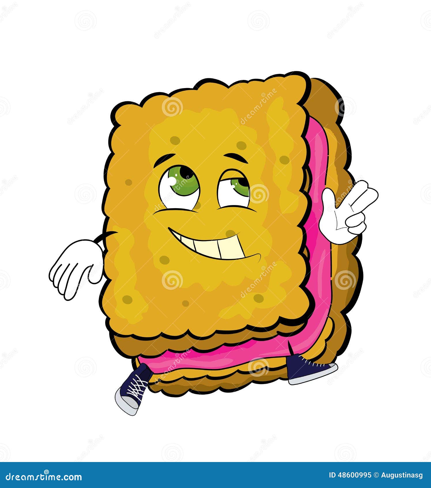 Happy biscuit cartoon stock illustration. Illustration of smiling ...