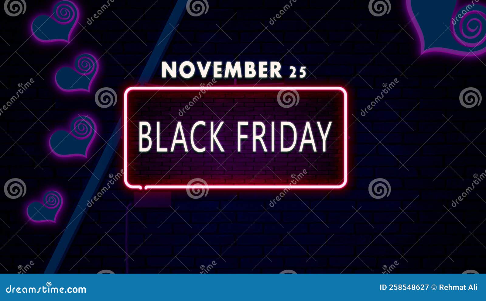 Happy Black Friday, November 25. Calendar of November Retro Neon Text ...