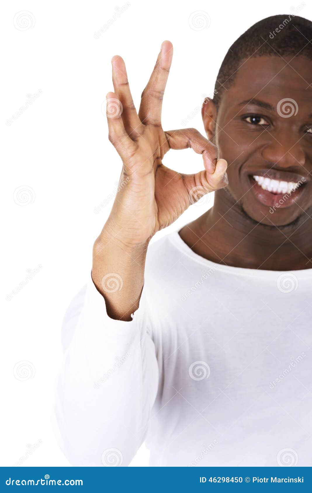 Happy black man stock photo. Image of smiling, look, clothes - 46298450