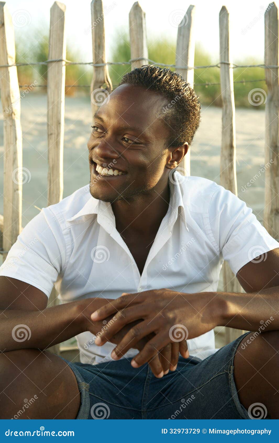 Happy Black Man Smiling Outdoors Stock Image - Image of outdoors ...