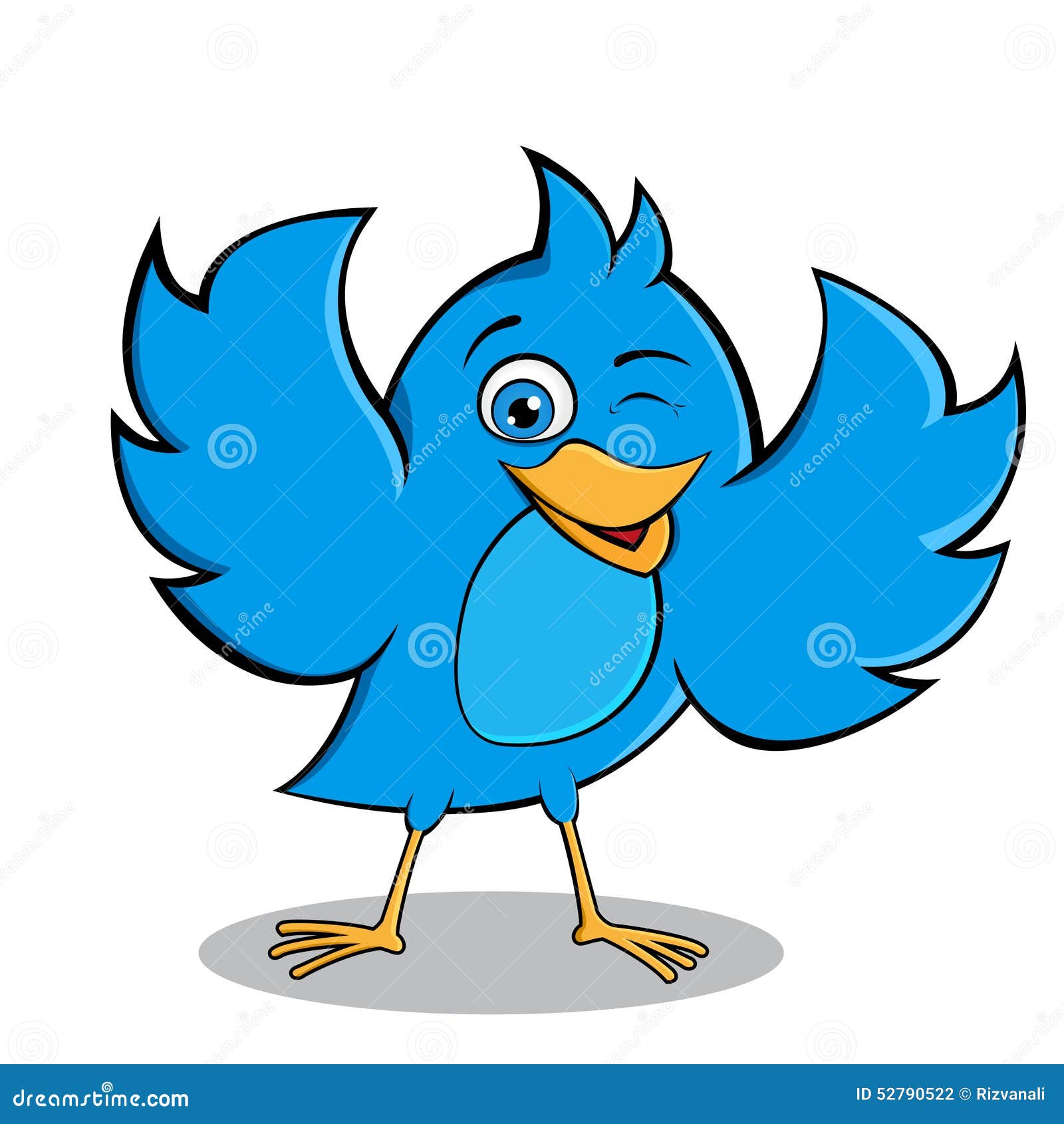 Happy Blue Bird Mascot Design Stock Vector - Image: 52790522