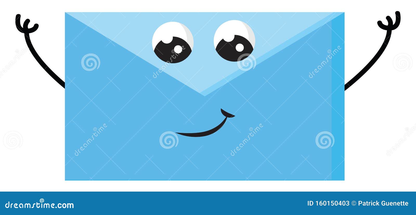 Happy Blue Envelope Vector Illustration Stock Vector - Illustration of ...