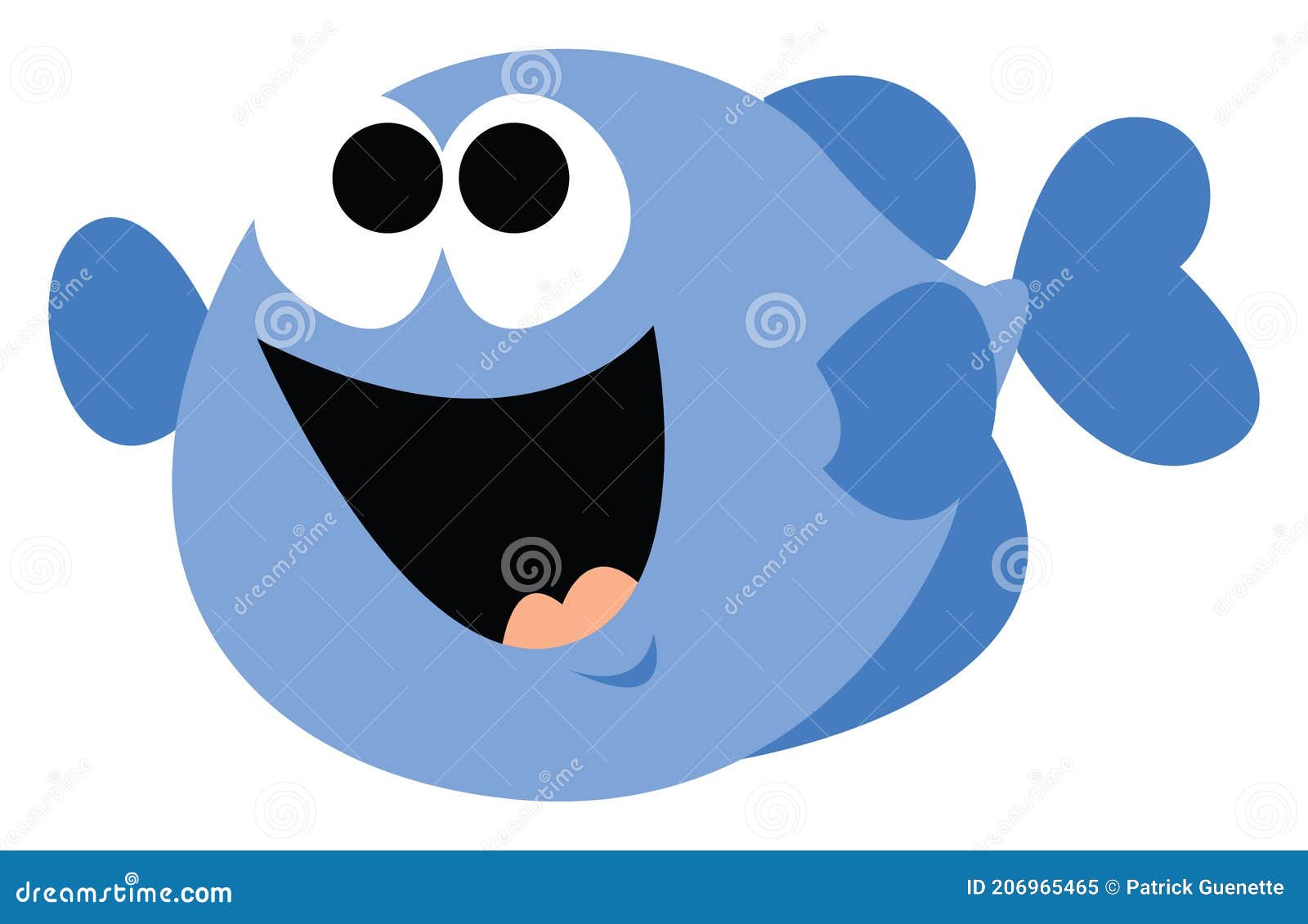 Happy Blue Fish, Illustration, Vector Stock Vector - Illustration of ...
