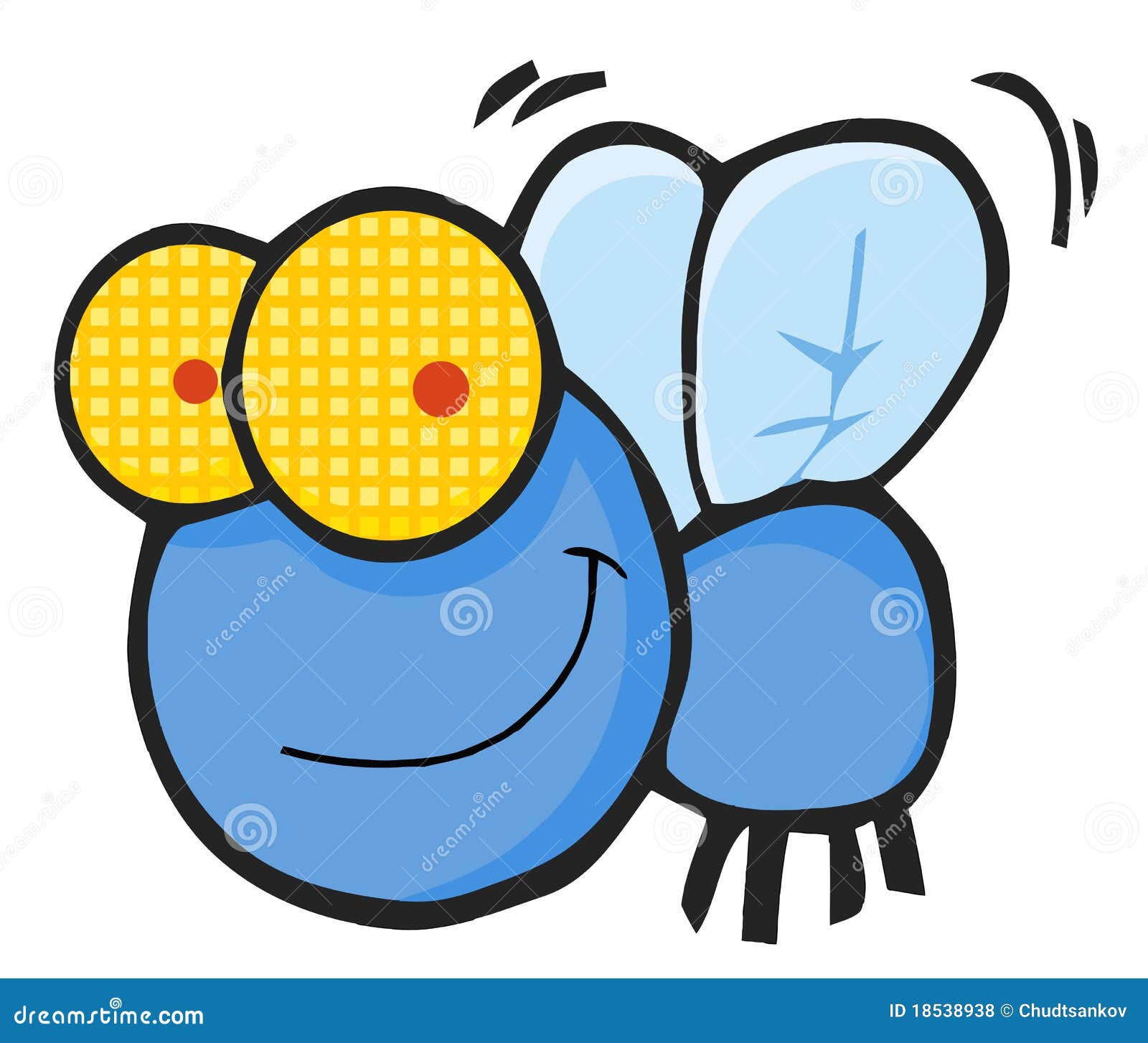 Happy blue fly stock vector. Illustration of cartoonpictures - 18538938