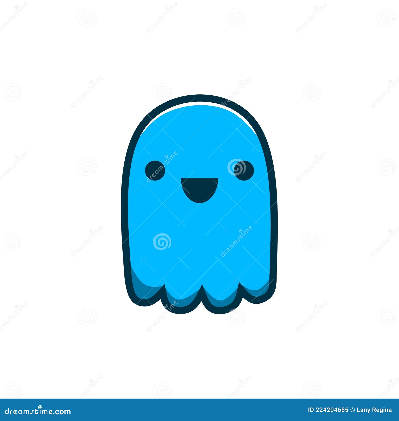 A happy blue ghost design stock illustration. Illustration of brand ...