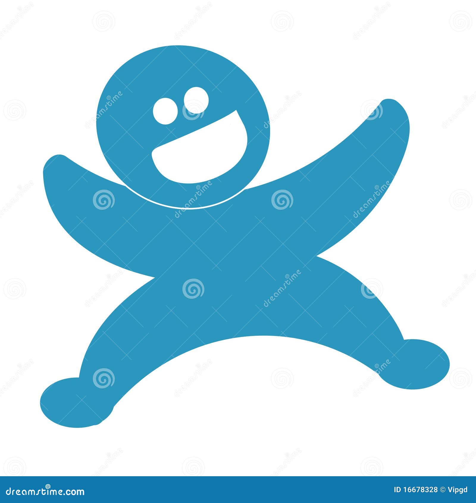 Happy Blue Guy stock illustration. Illustration of silhouette - 16678328
