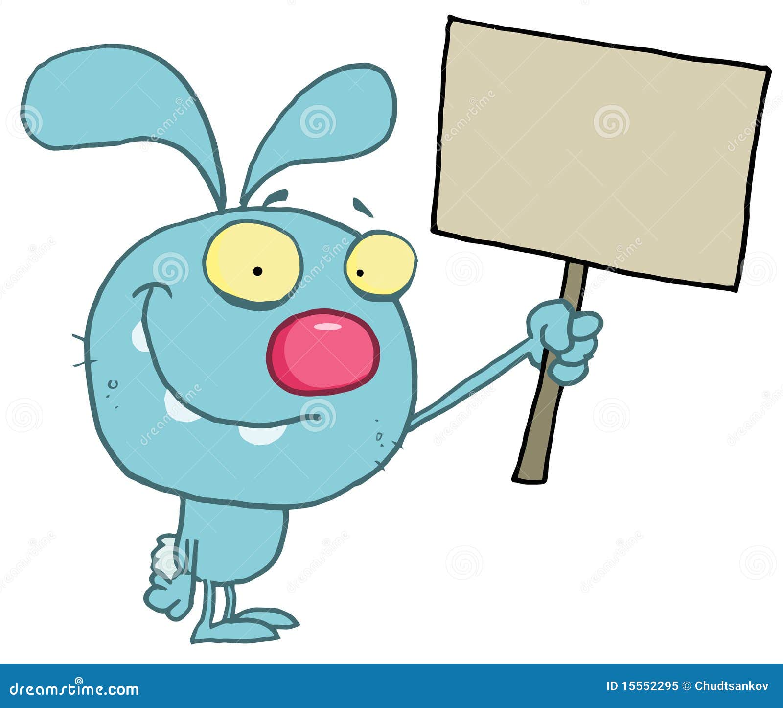Blue Rabbit And A Drill. Cartoon | CartoonDealer.com #21419533