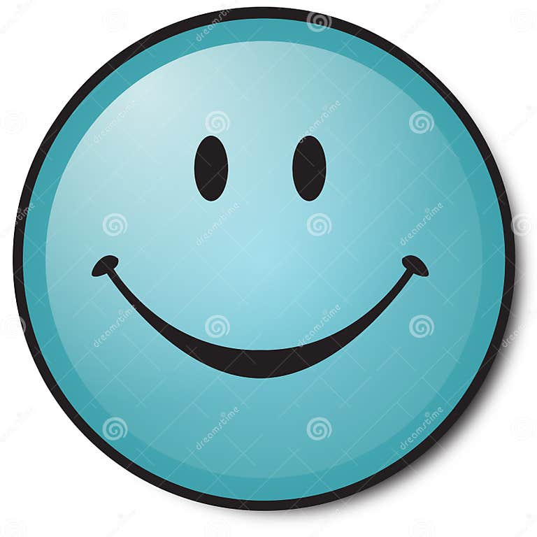 Happy Blue smiley face stock vector. Illustration of blue - 6033713