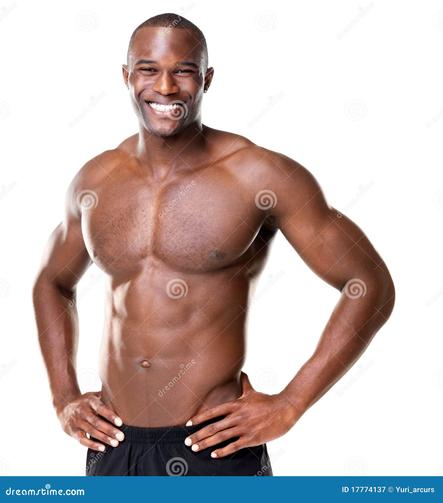 Happy Bodybuilder with Muscular Physique Stock Image - Image of light ...