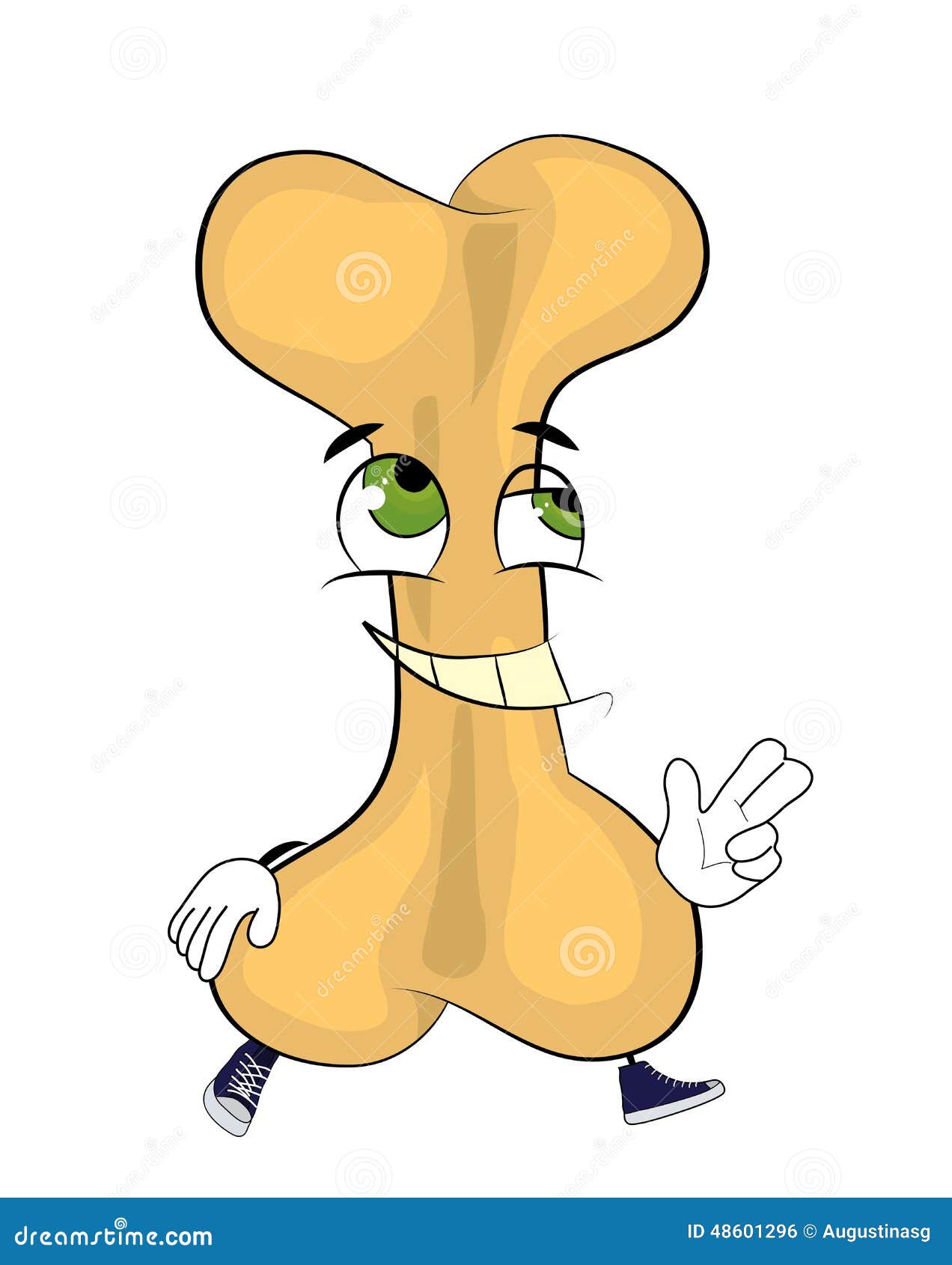 Happy Bone Cartoon Stock Illustration - Image: 48601296