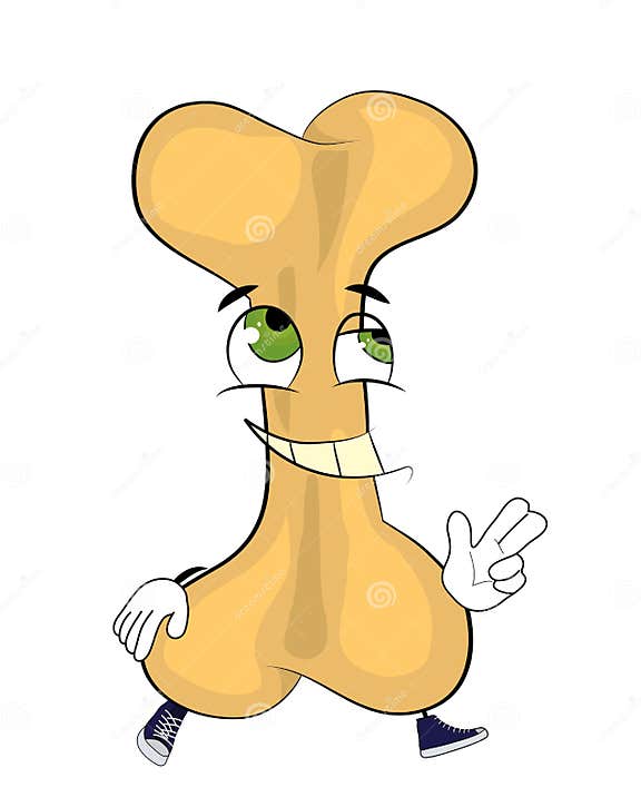 Happy bone cartoon stock illustration. Illustration of object - 48601296