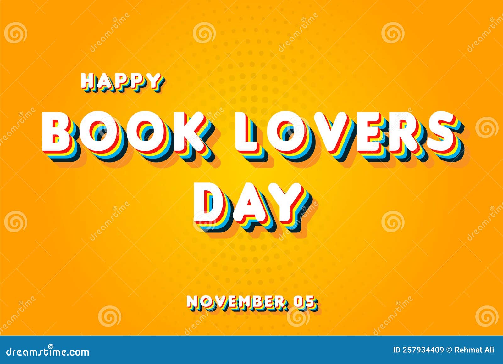 Happy Book Lovers Day, November 05. Calendar of November Retro Text ...