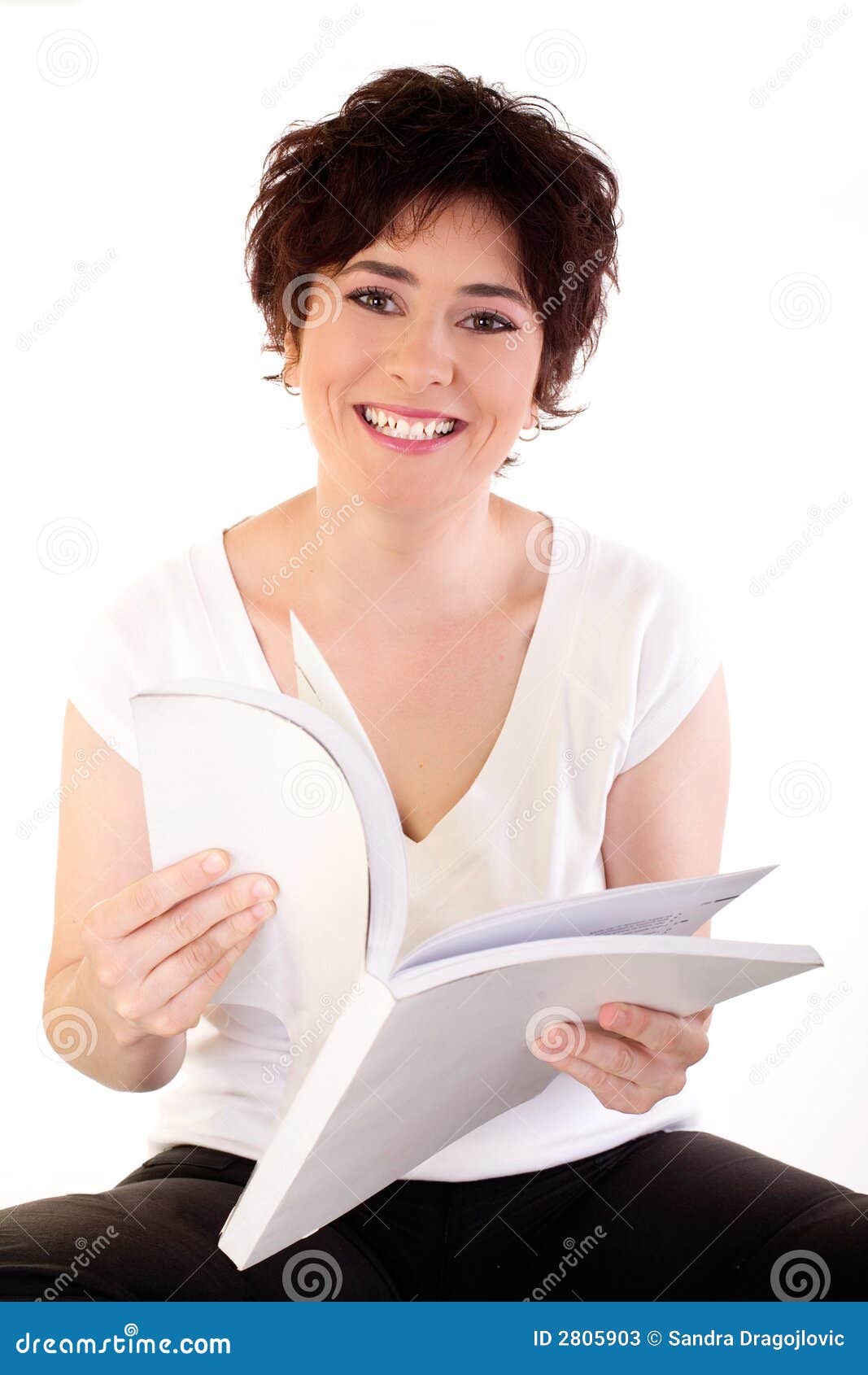 Happy with books stock image. Image of adult, portrait - 2805903