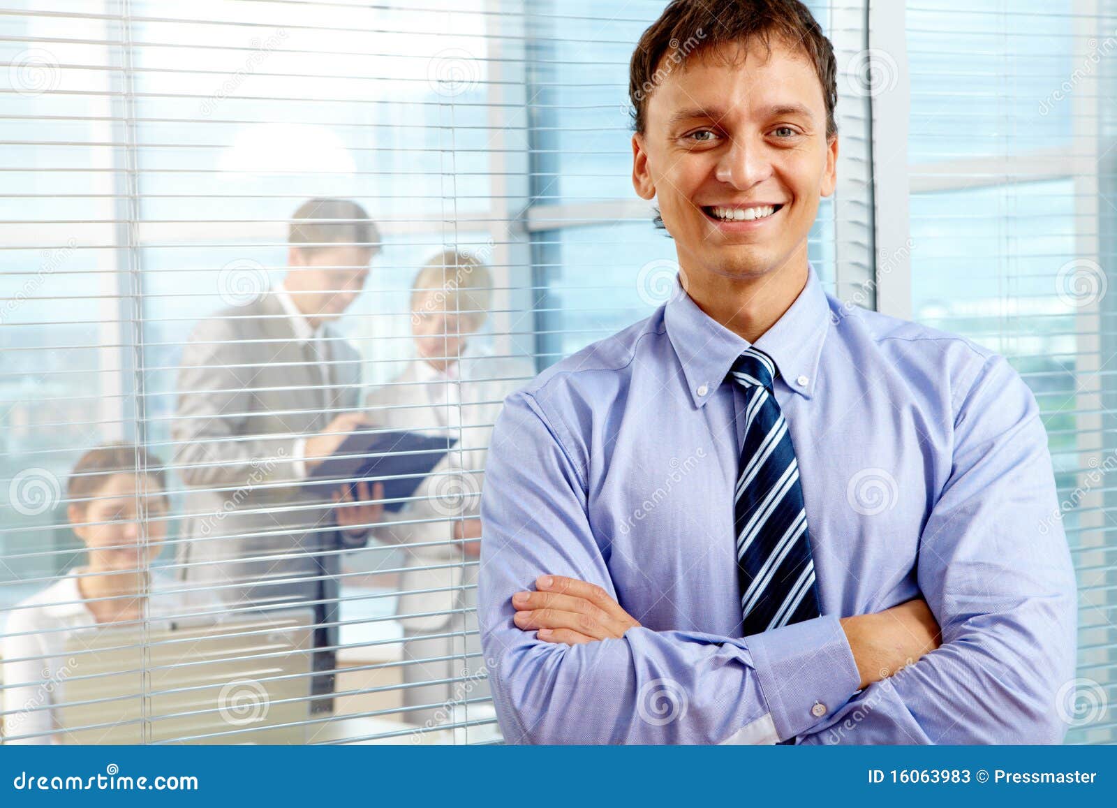 Happy boss stock image. Image of blue, businesspeople - 16063983