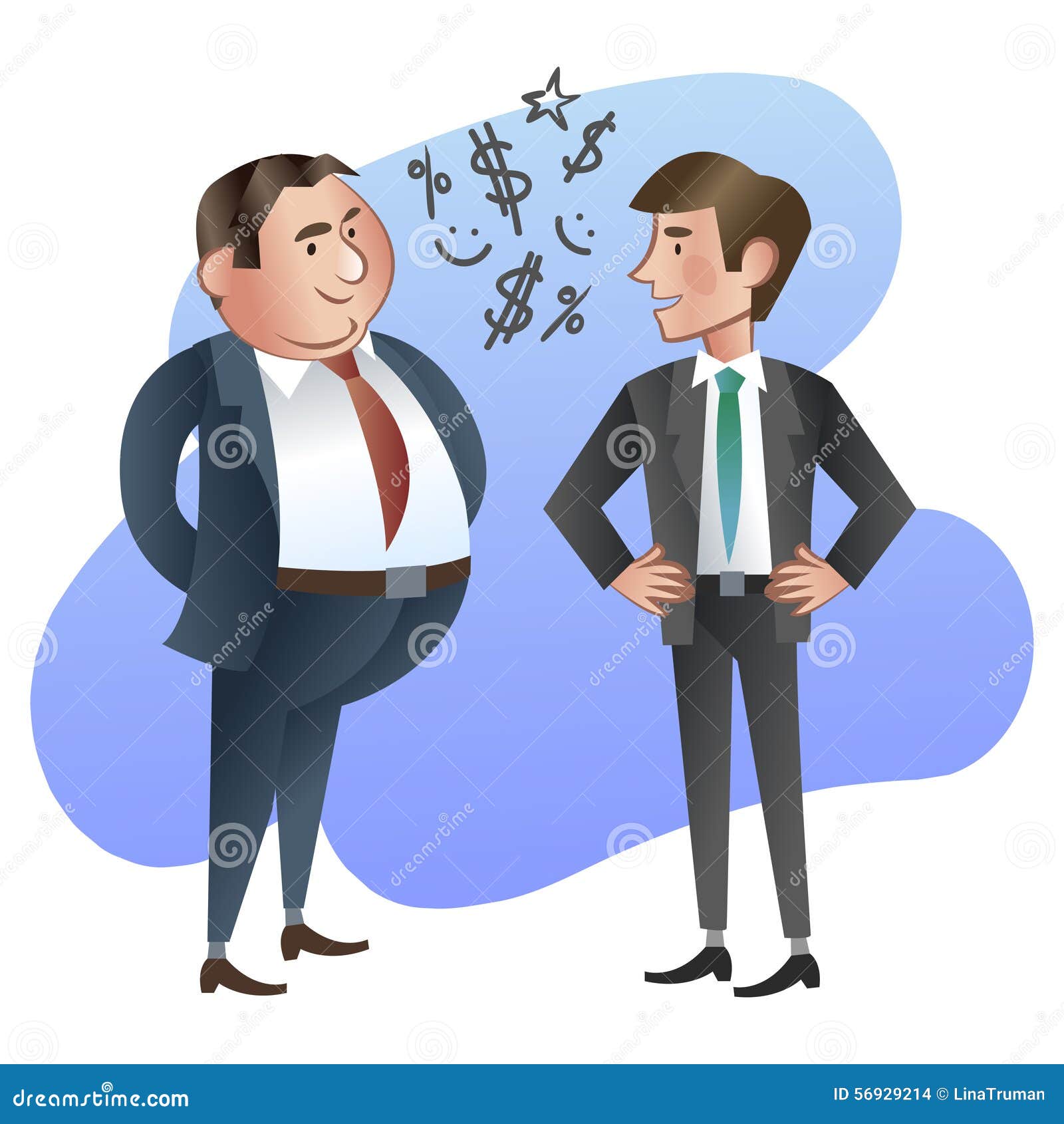 Happy Boss or Manager and the Employee. Stock Vector - Illustration of ...