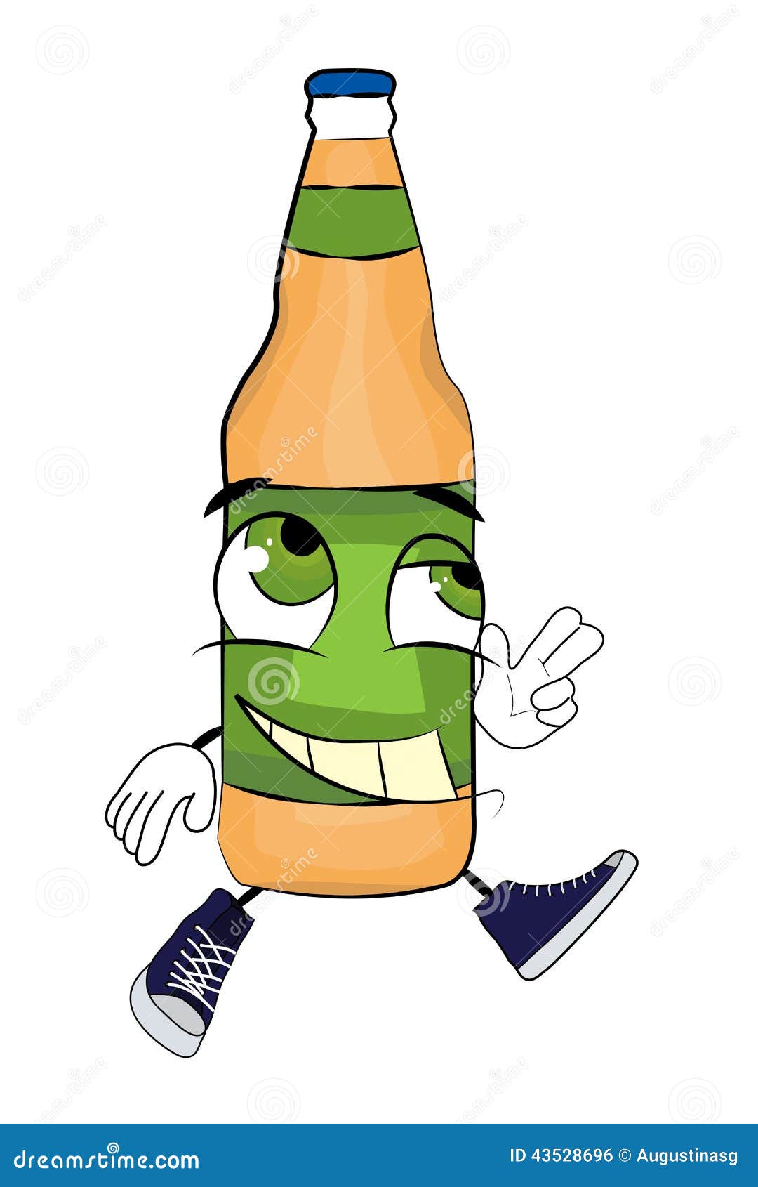 Happy bottle cartoon stock illustration. Illustration of joyful - 43528696