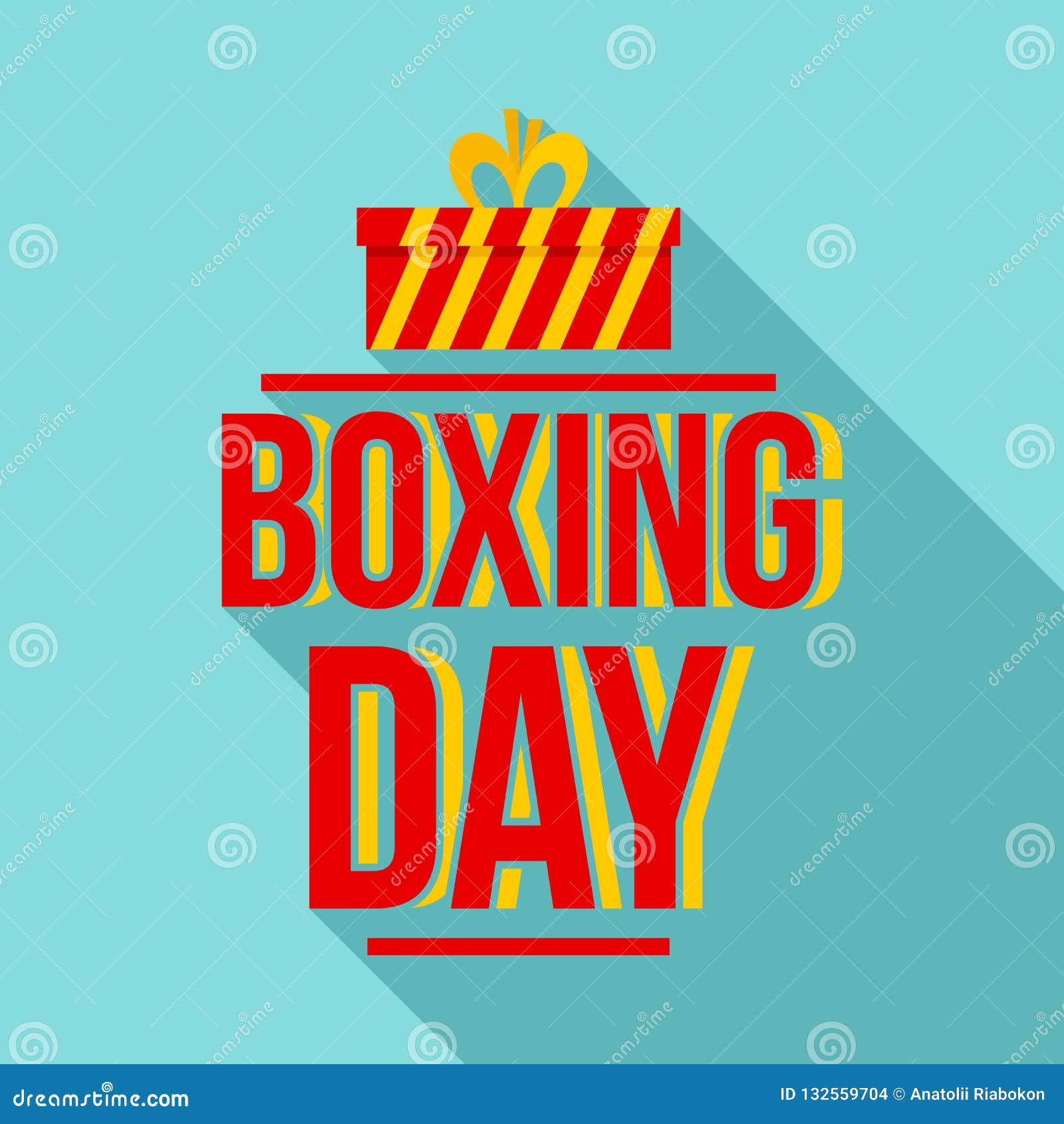 Happy Boxing Day Logo Set, Flat Style Stock Vector - Illustration of ...