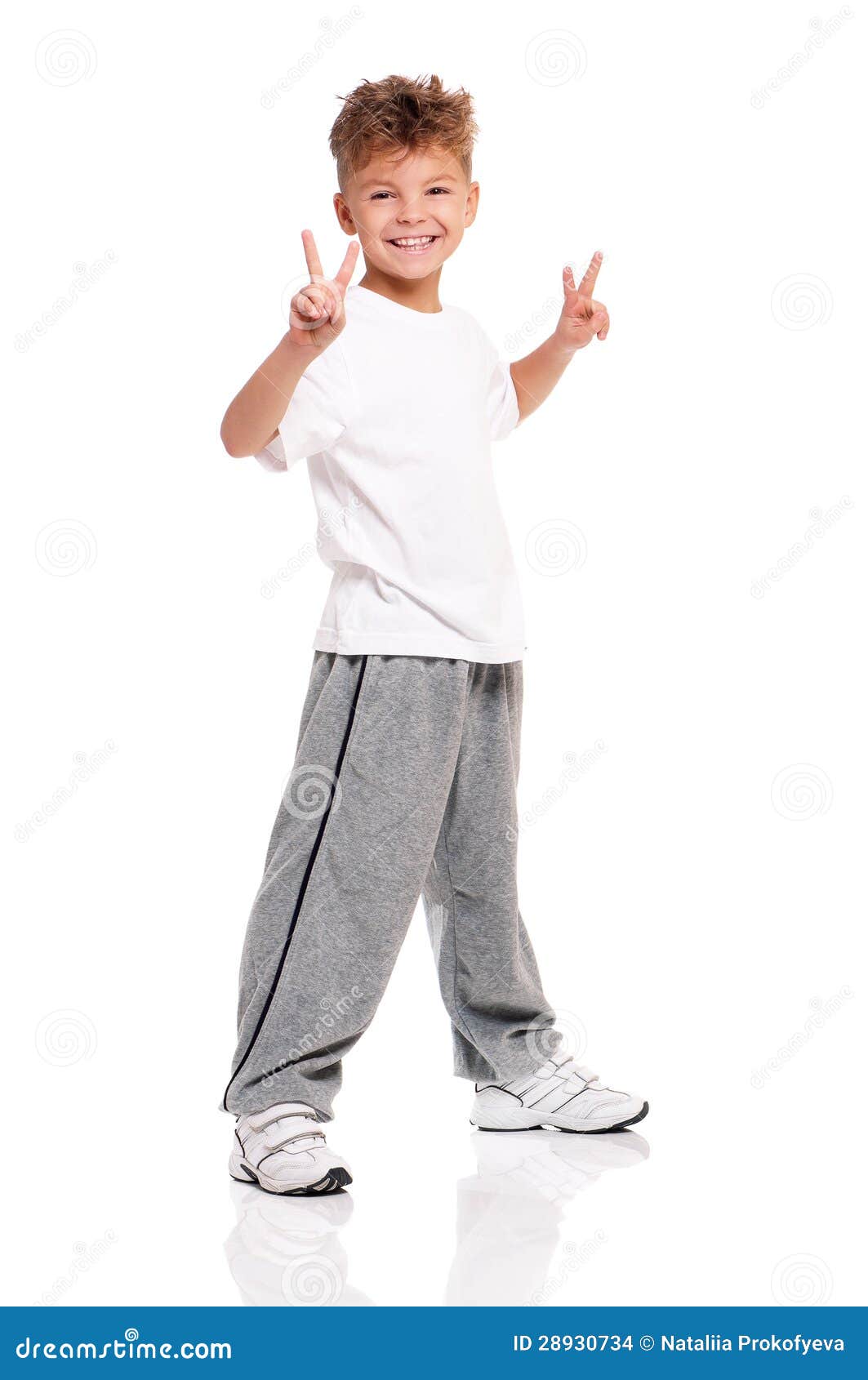 Happy boy stock photo. Image of schoolboy, gesture, standing - 28930734