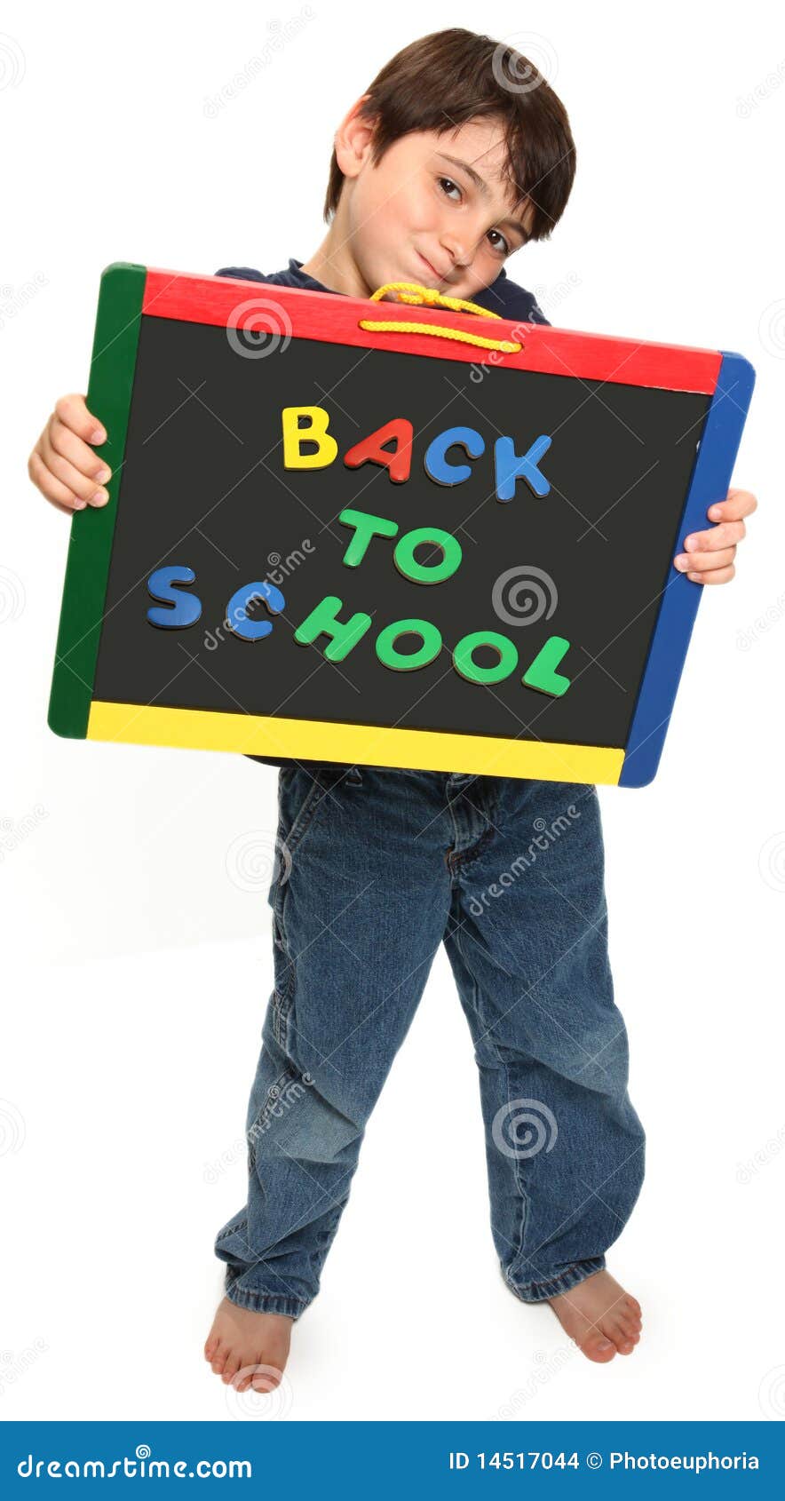 Happy Boy with Back To School Stock Photo - Image of eight, education ...