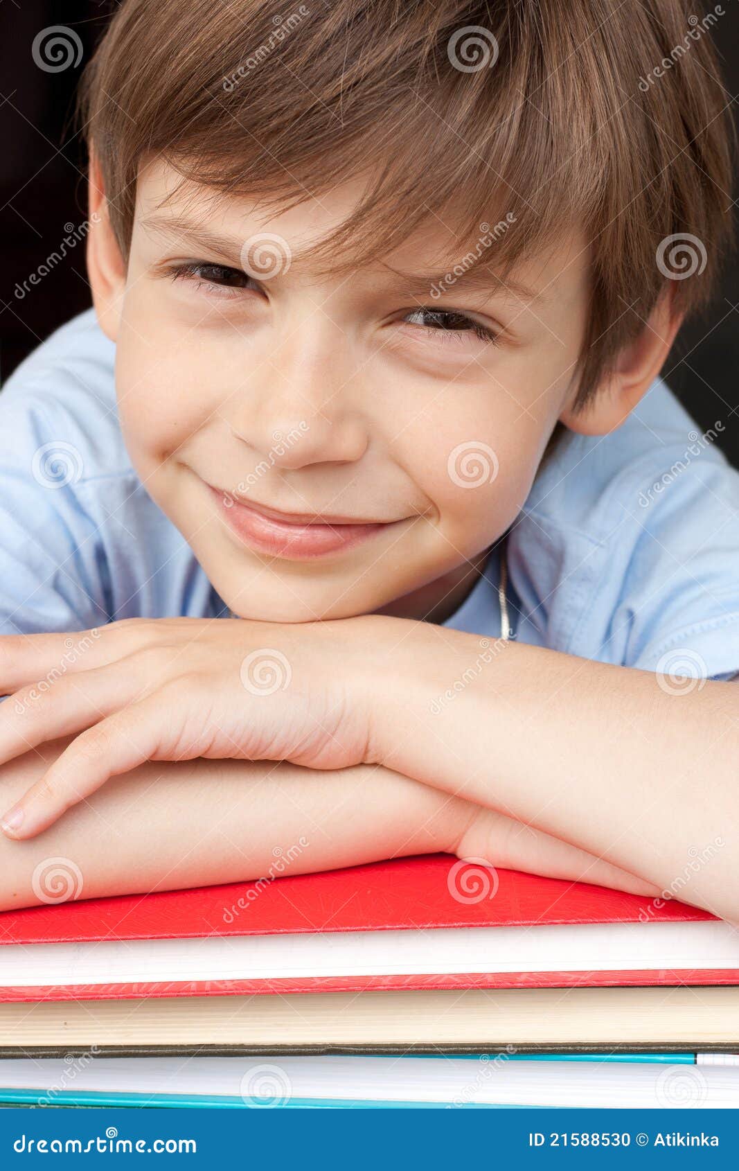 Happy boy with books stock photo. Image of youth, young - 21588530