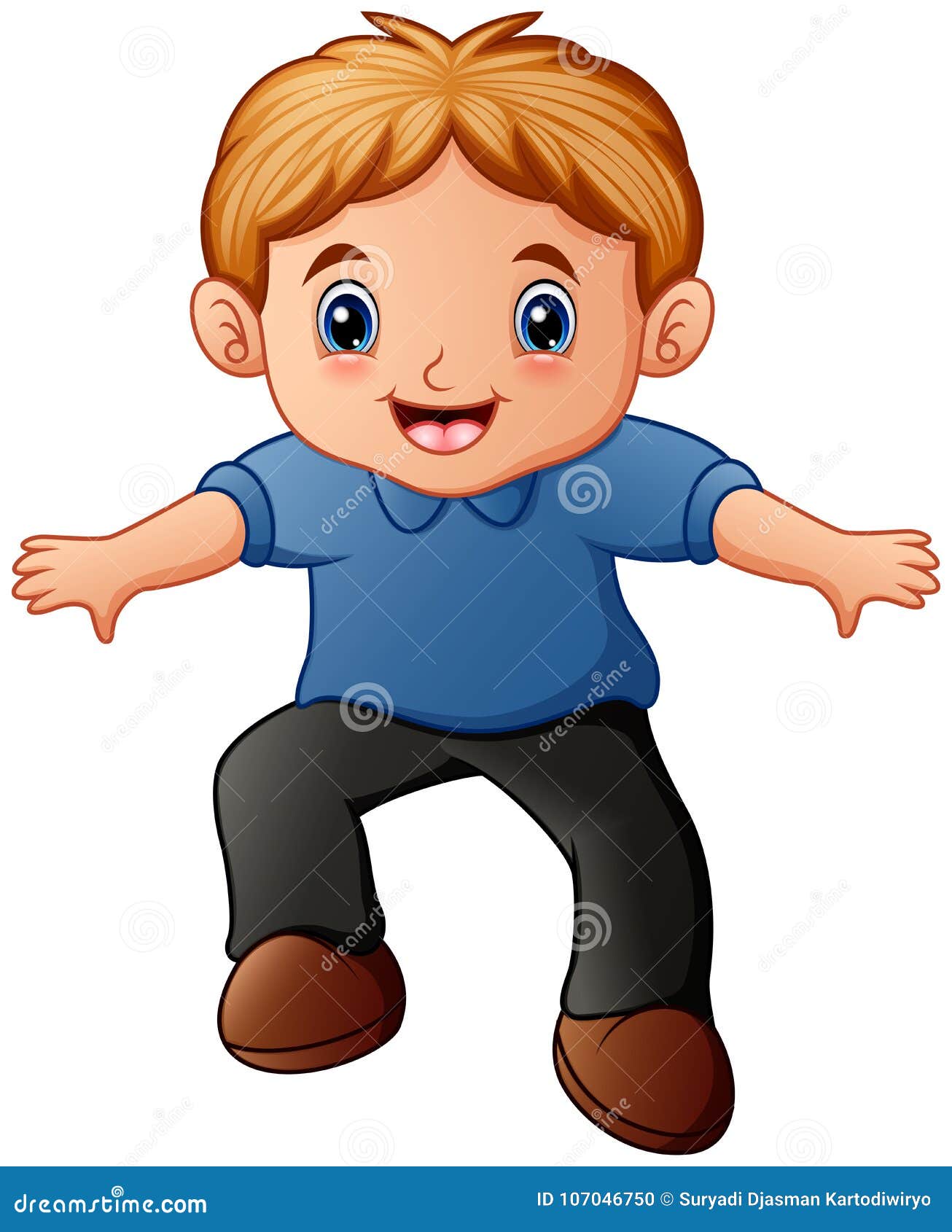 Happy boy cartoon stock vector. Illustration of play - 107046750