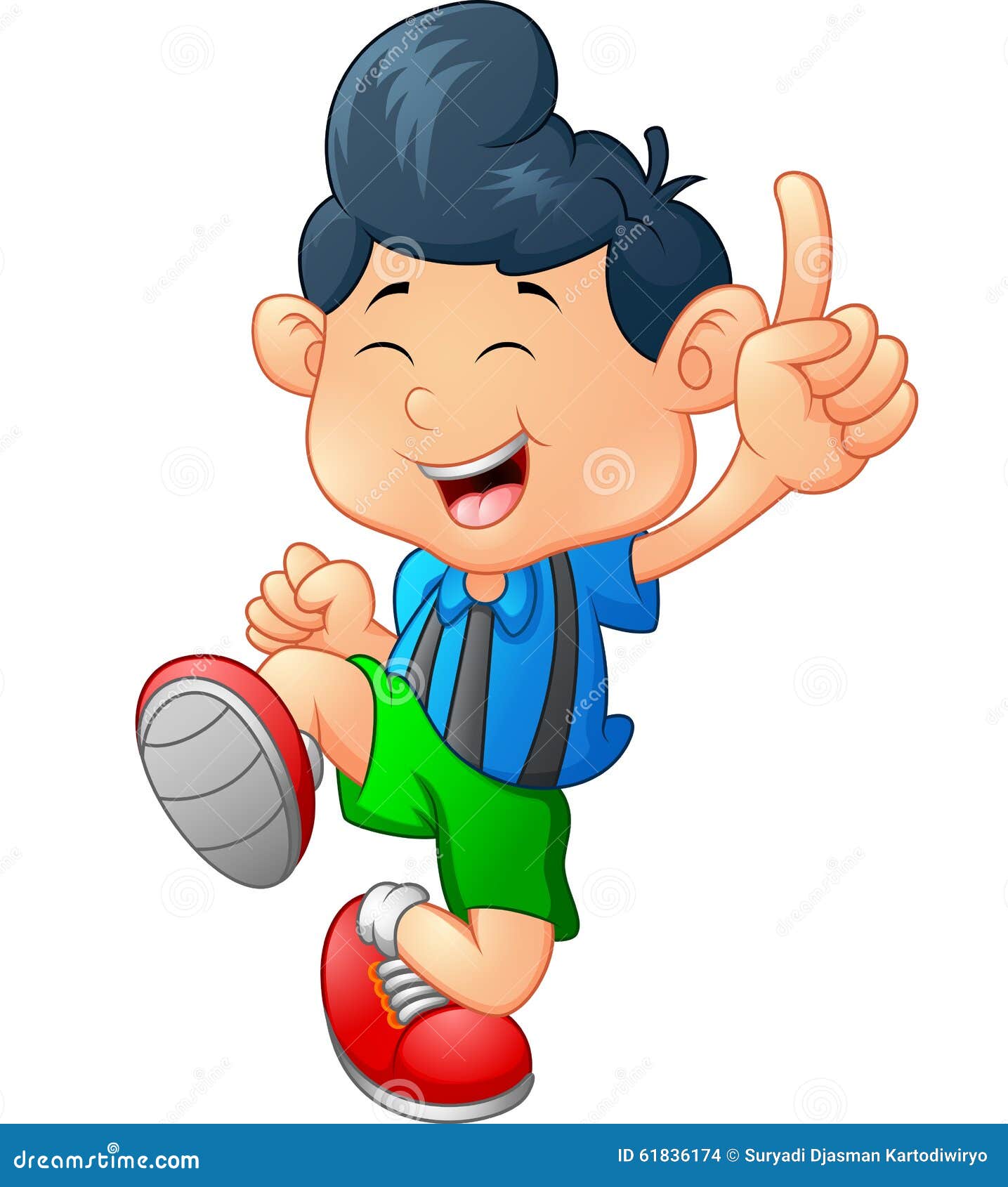 Happy boy cartoon stock vector. Illustration of presenting - 61836174